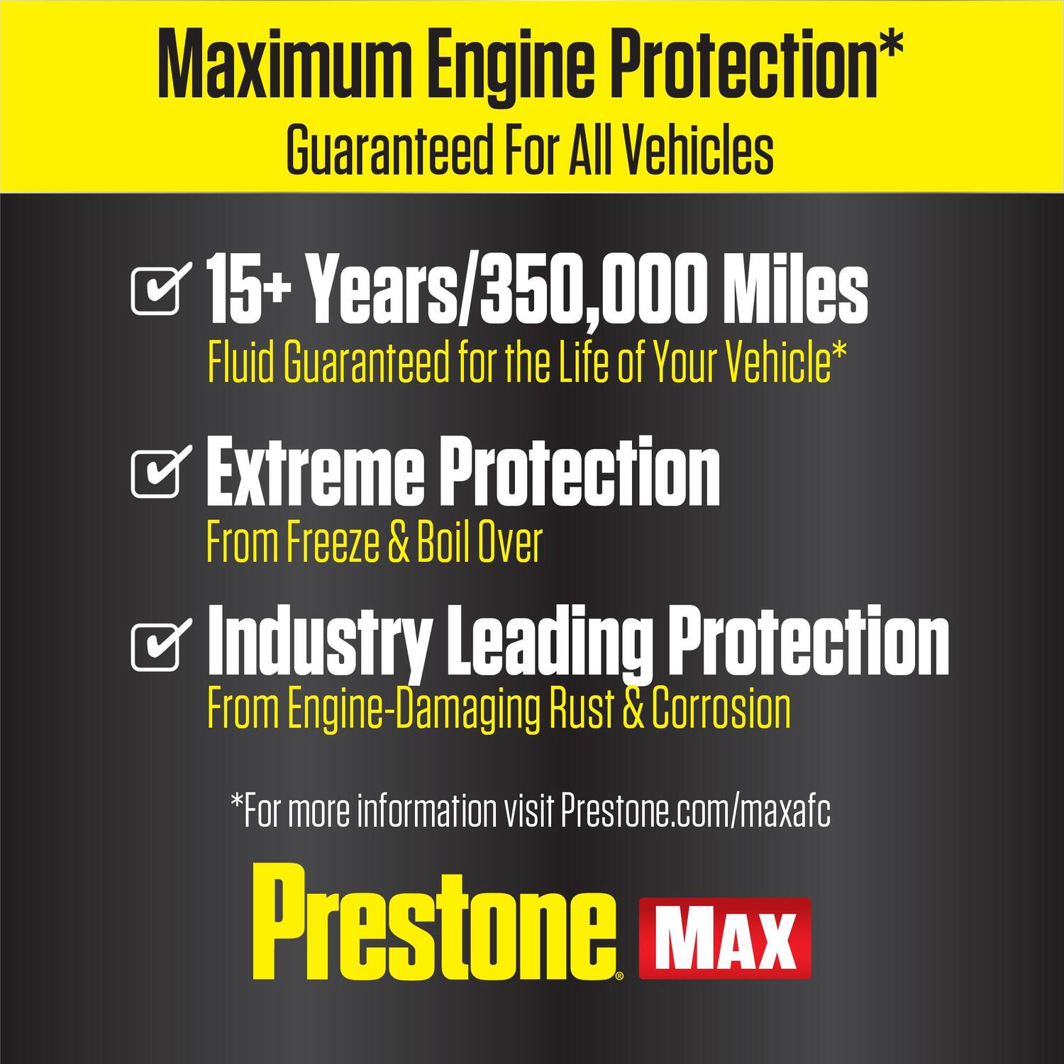 Prestone Max Universal Yellow Antifreeze and Coolant Ready-To-Use