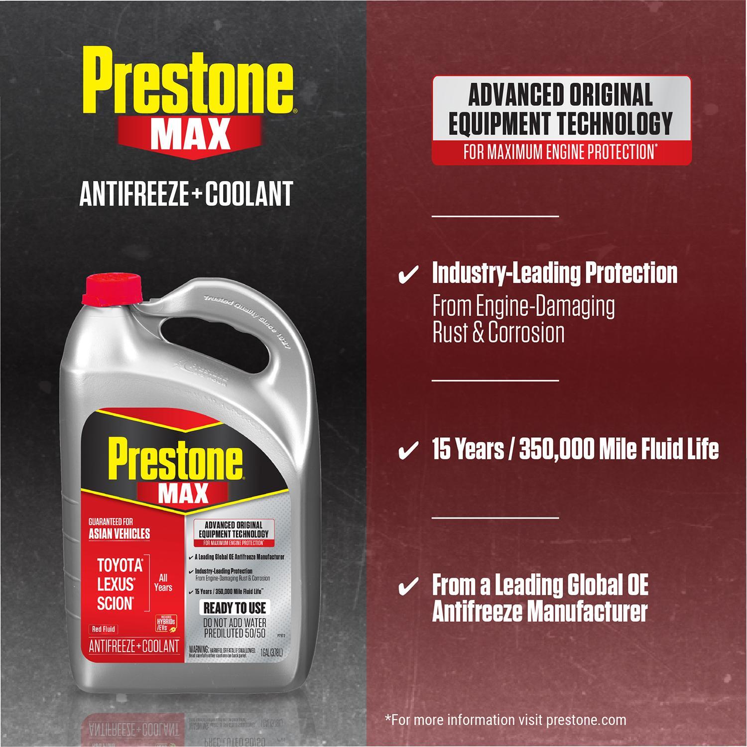 Prestone Engine Coolant Antifreeze Red Pre-Mixed
