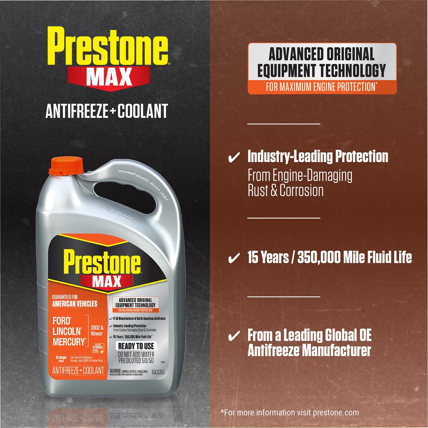 Prestone Engine Coolant Antifreeze Orange Pre-Mixed