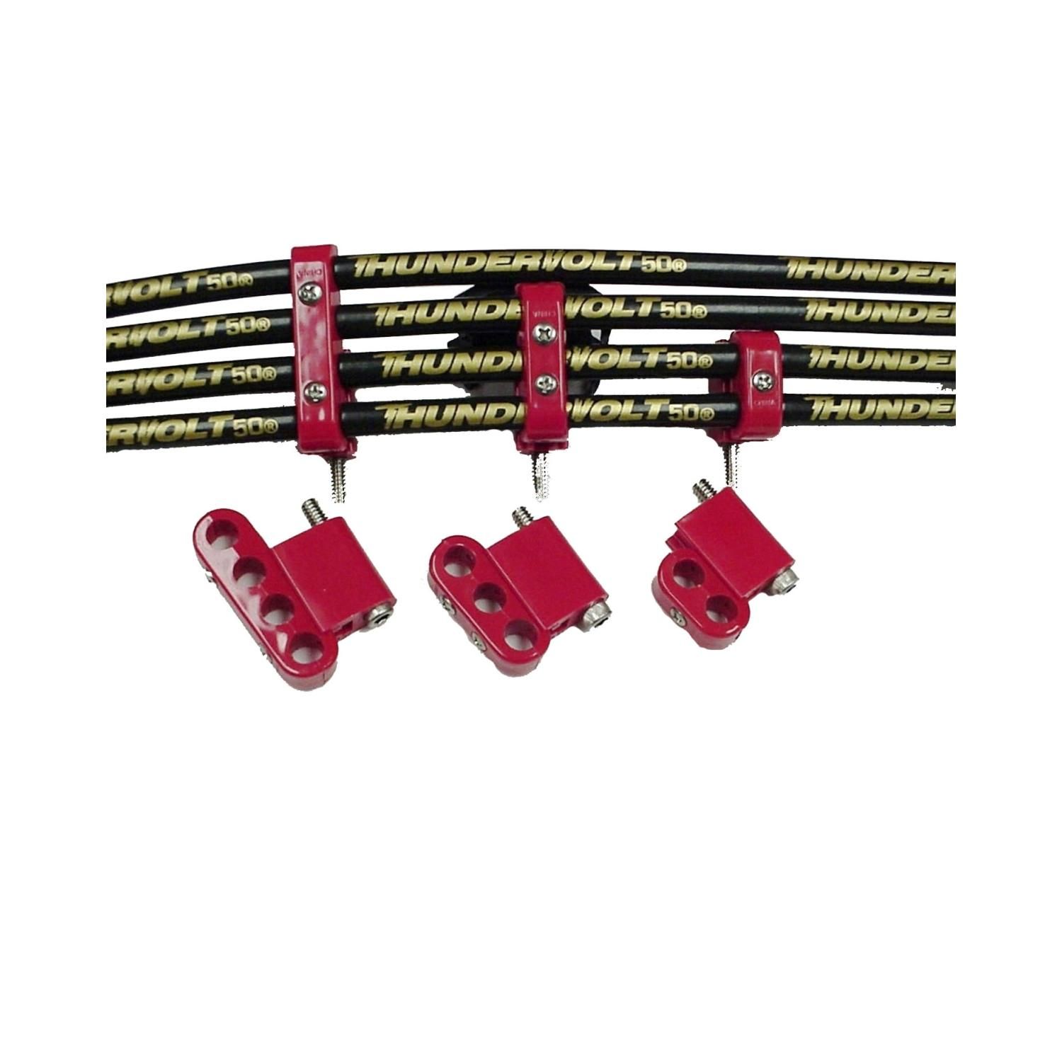 Taylor Cable 7-8mm Red V-8 Vertical Wire Loom Kit with 2 Each 2 Wire/3 ...