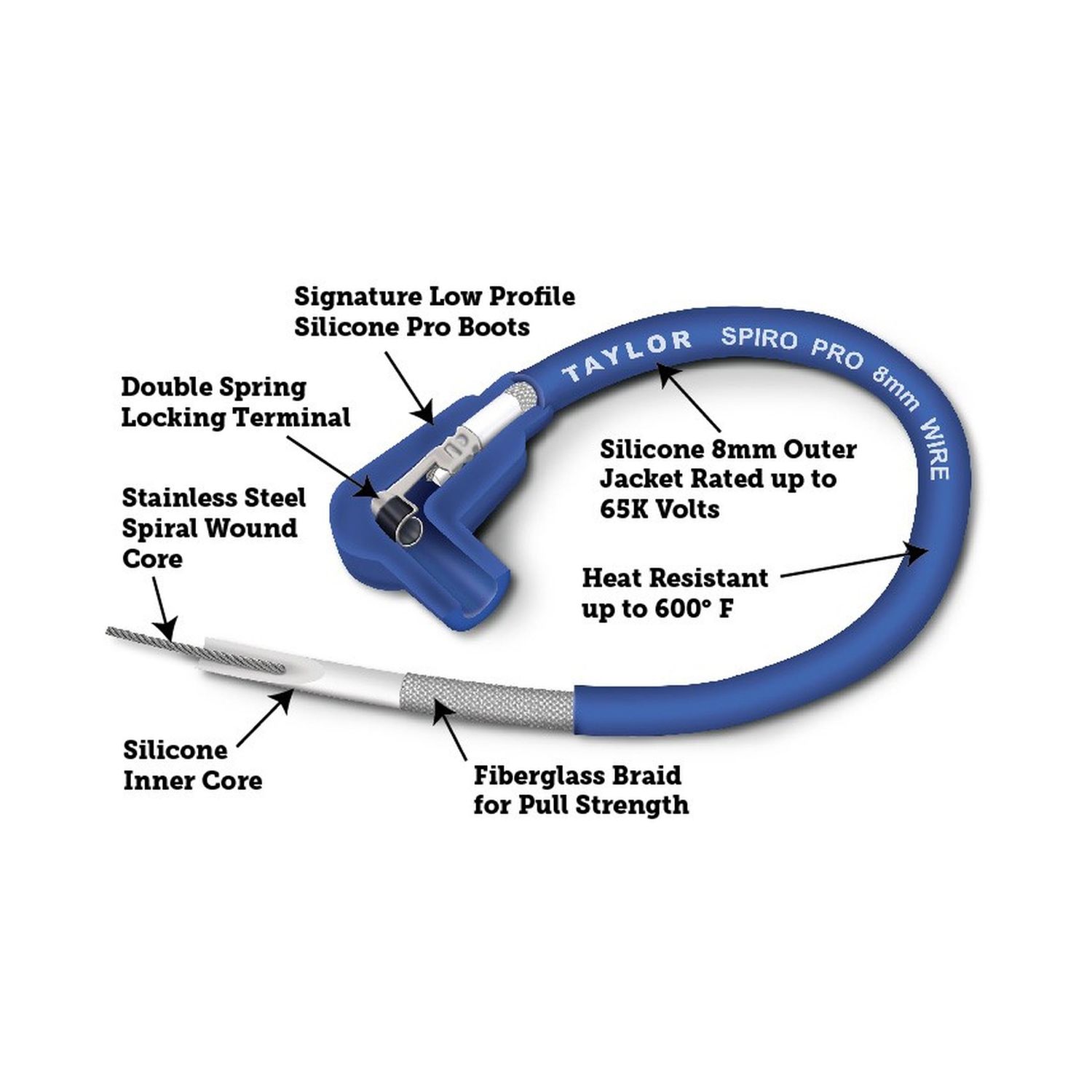 Taylor Cable Single Lead Spark Plug Wire 45463