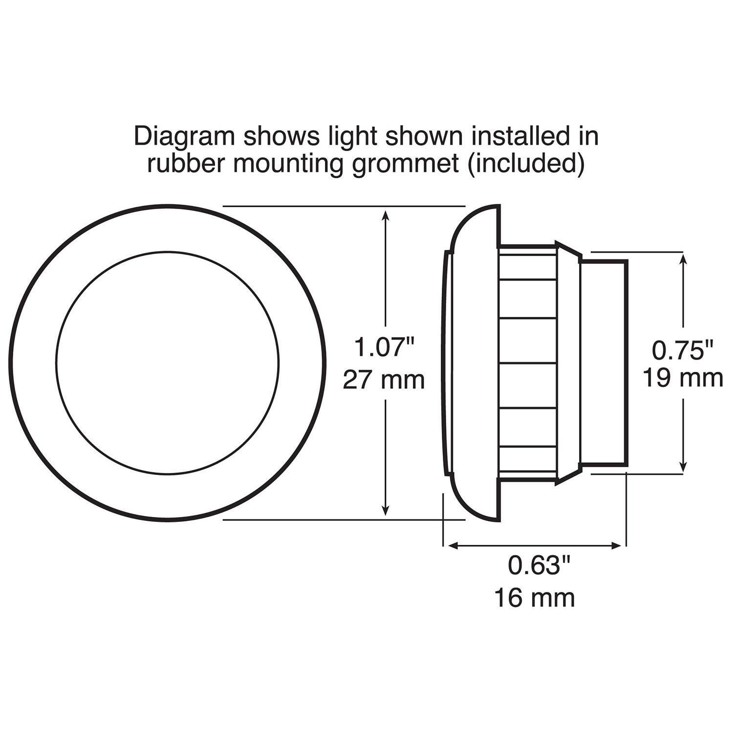 Peterson 3/4in Amber Round Marker/Clearance LED Marker