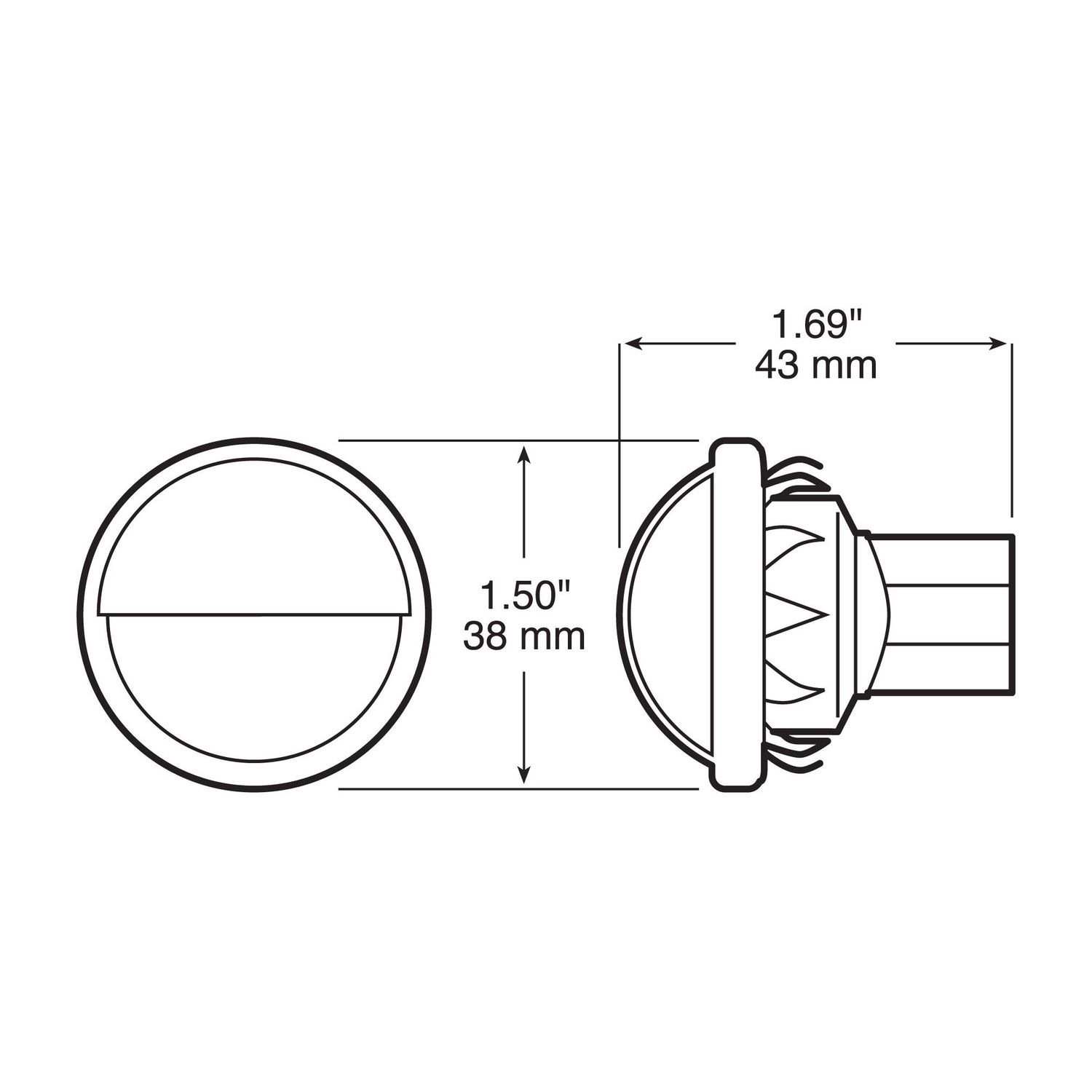 Peterson White 1 1/2in Round LED License Plate Light