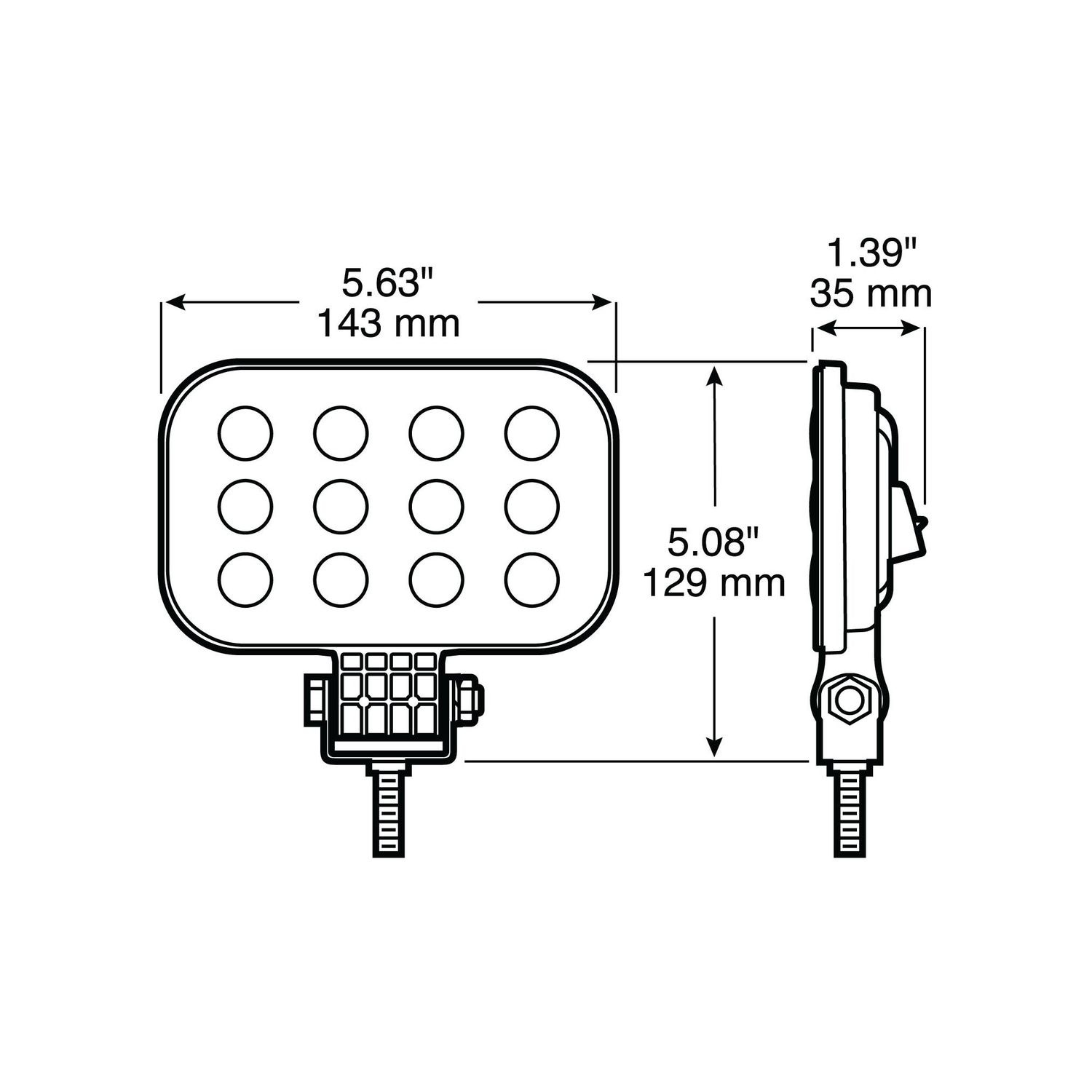 Peterson Rectangular, Pedestal Mount LED Work Light