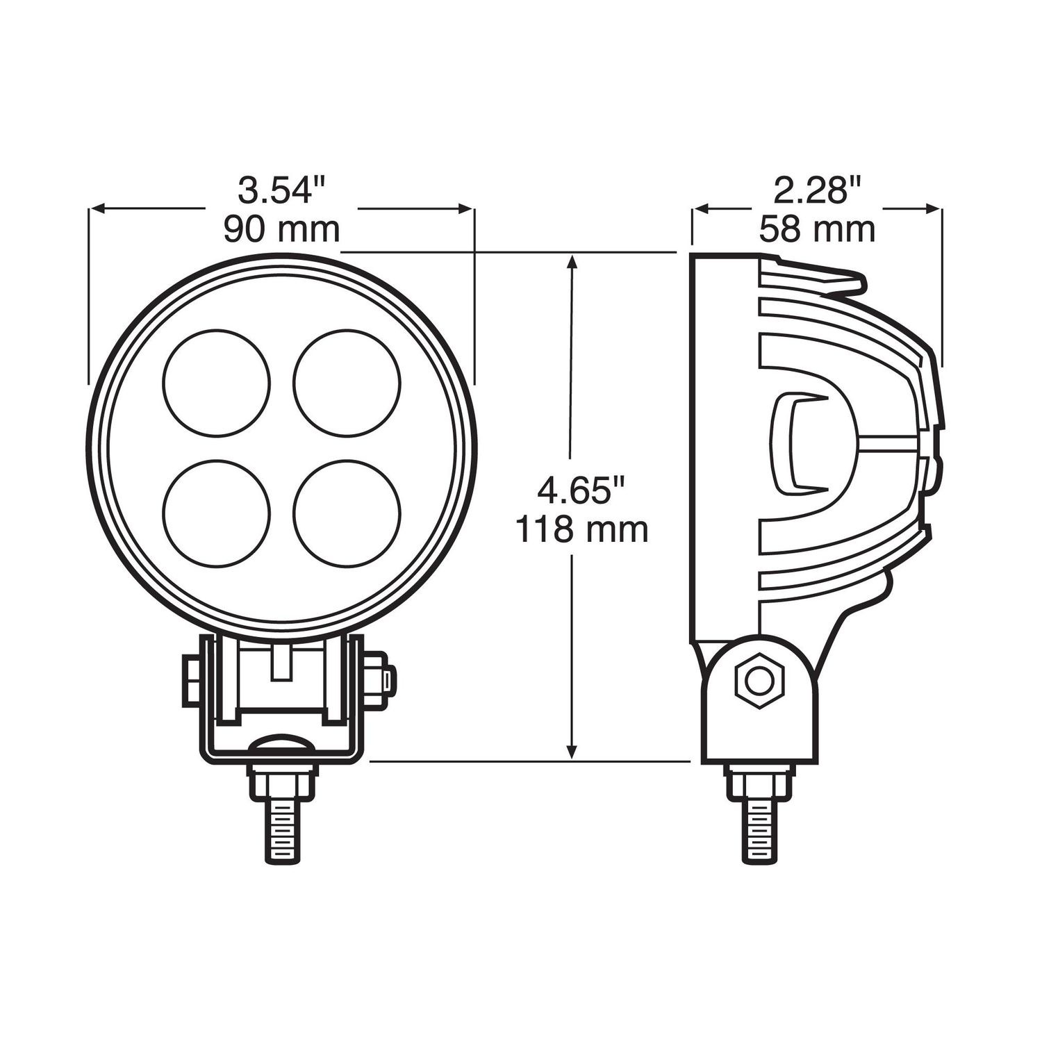 Peterson 900 Lumens Round LED Work Light