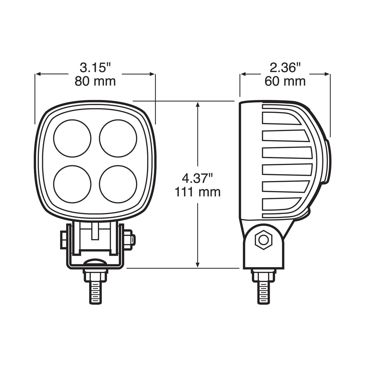 Peterson Square Pedestal Mount LED Work Light