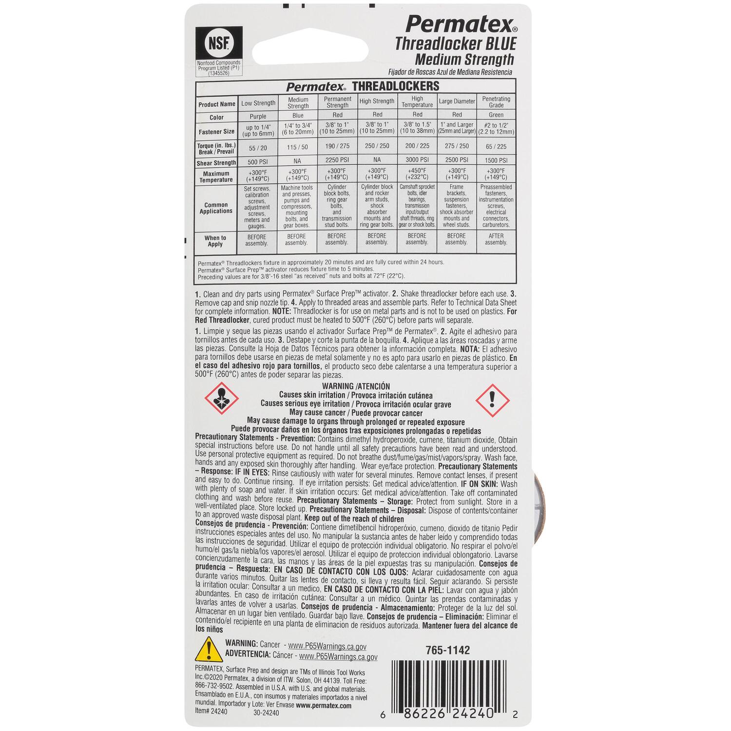 Permatex Blue Thread Locker 36ml