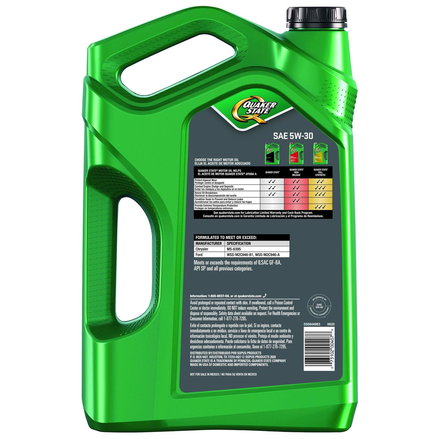 Quaker State Conventional Engine Oil 5W-30 5 Quart