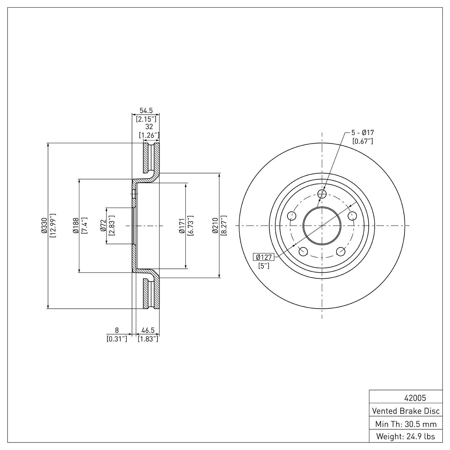 R1 Concepts Disc Brake Rotor ERE-42005