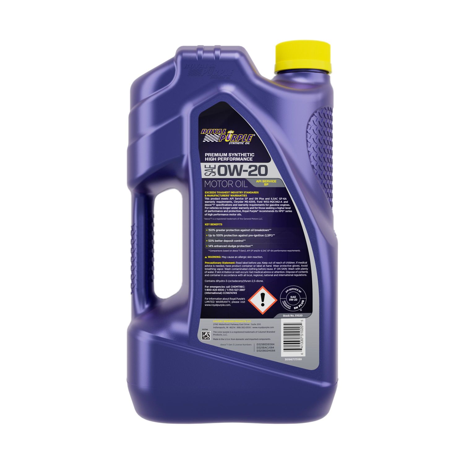 Royal Purple High Performance Full Synthetic Engine Oil 0W-20 5 Quart