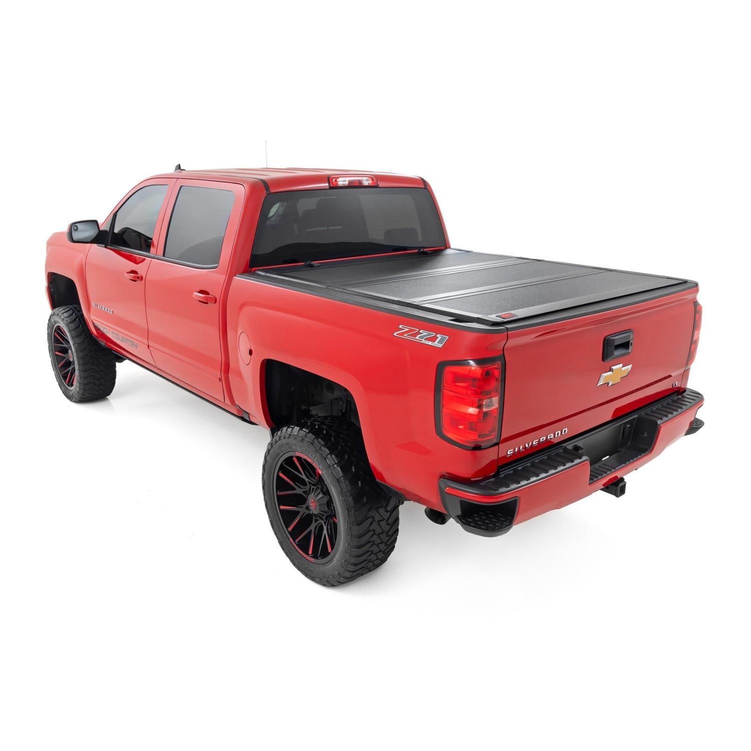 Rough Country Hard Tri-Fold Flip Up Bed Cover 5ft 9in Bed Chevy/GMC ...