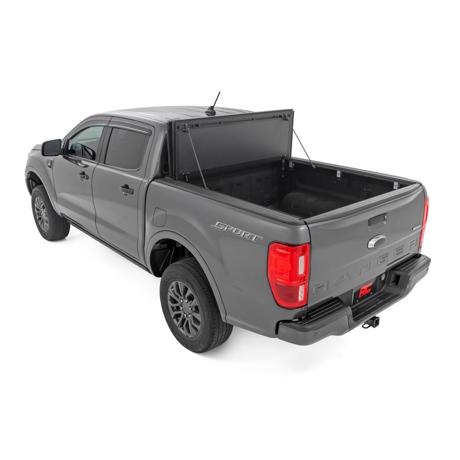 Rough Country Hard Tri-Fold Flip Up Bed Cover 6' Bed Ford Ranger 2WD ...
