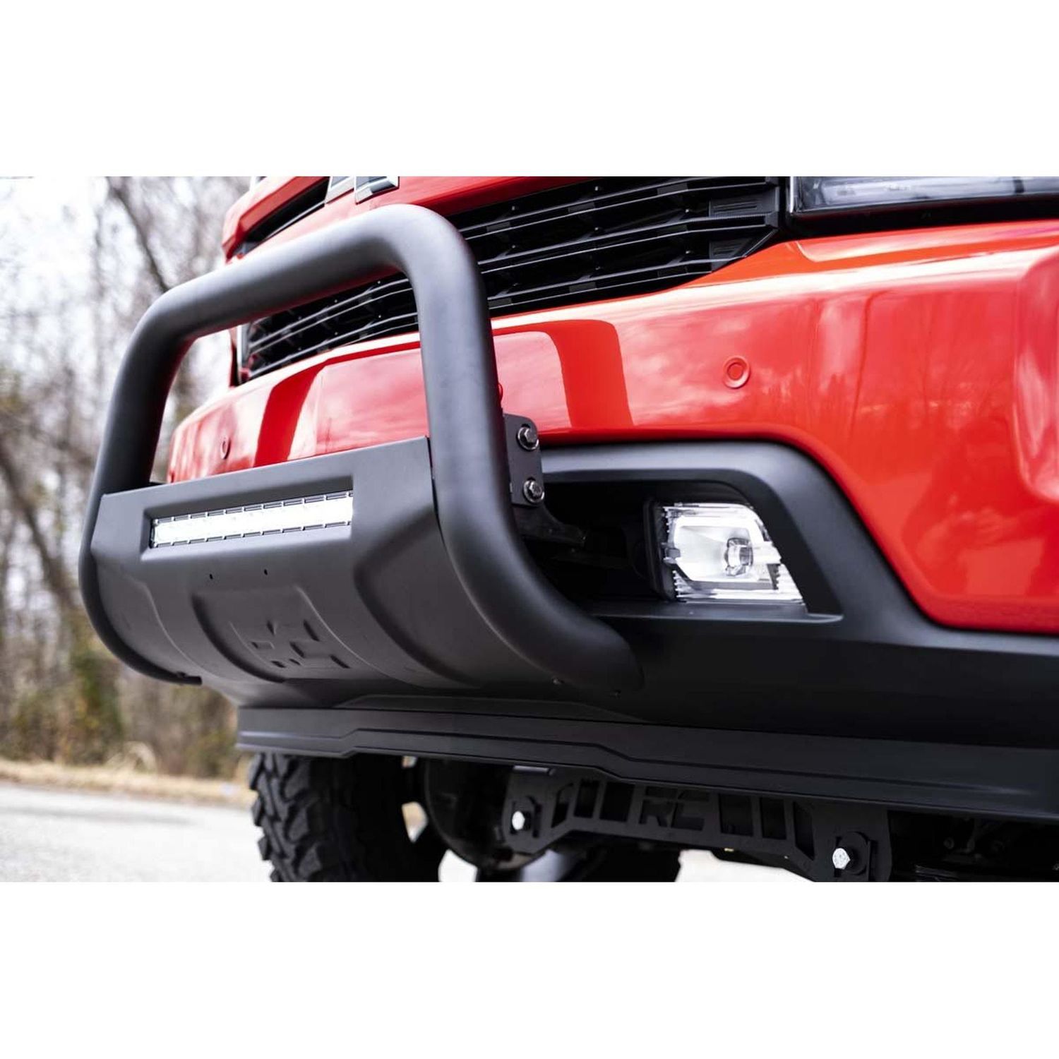 Rough Country Black LED Bull Bar Chevy Silverado 1500 2WD/4WD (2019 ...