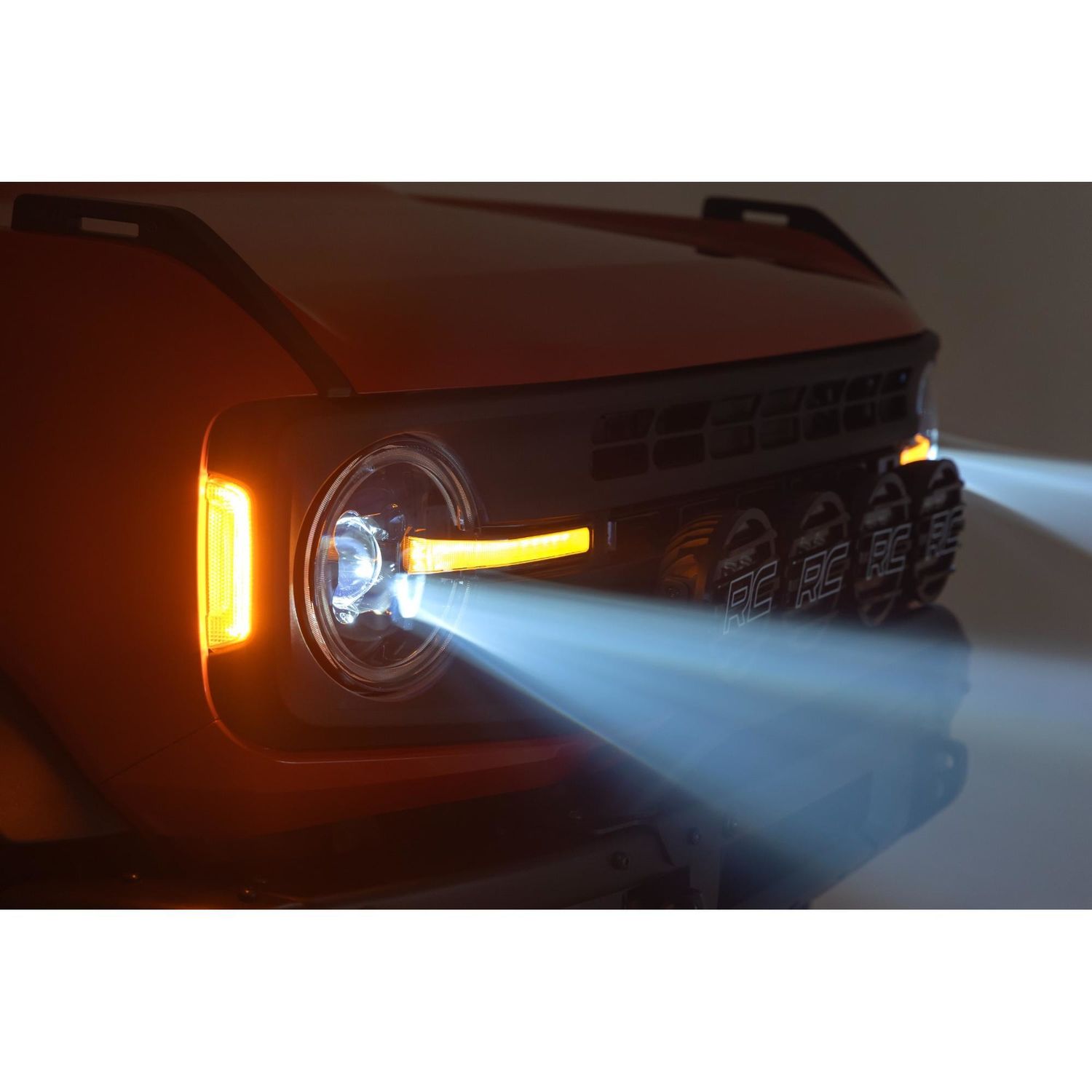 Rough Country DRL Halo LED Headlights DOT Approved Ford Bronco (21-24 ...