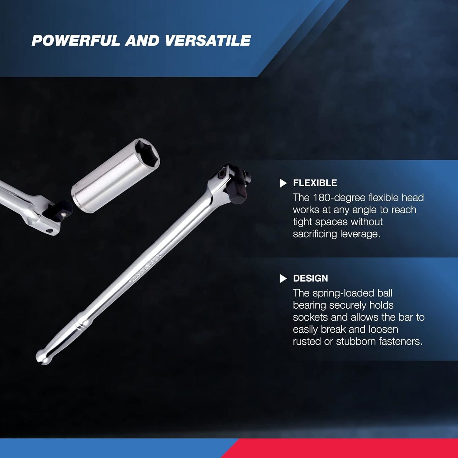 NEIKO 1/2in Drive Flex Head Breaker Bar