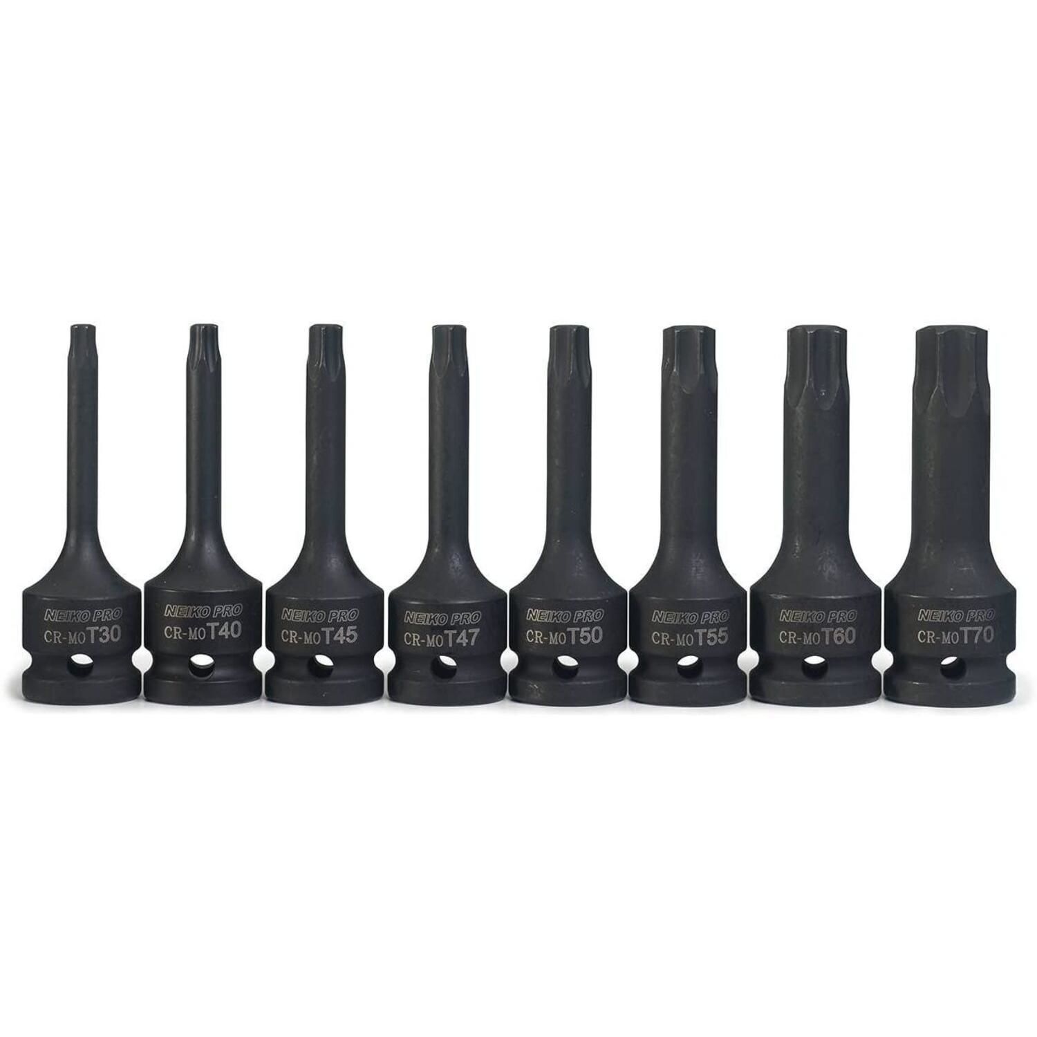 NEIKO 1/2in Drive Torx Impact Bit Socket Set 7 Piece