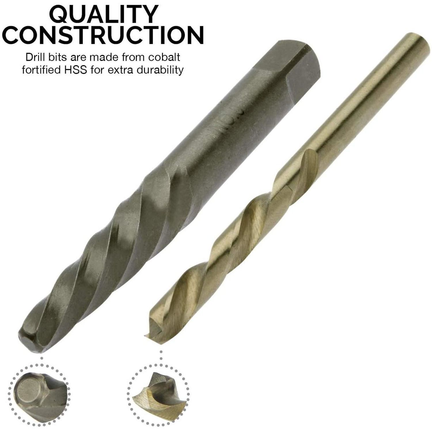 NEIKO Left Hand Drill Bit Screw Extractor Set 10 Piece