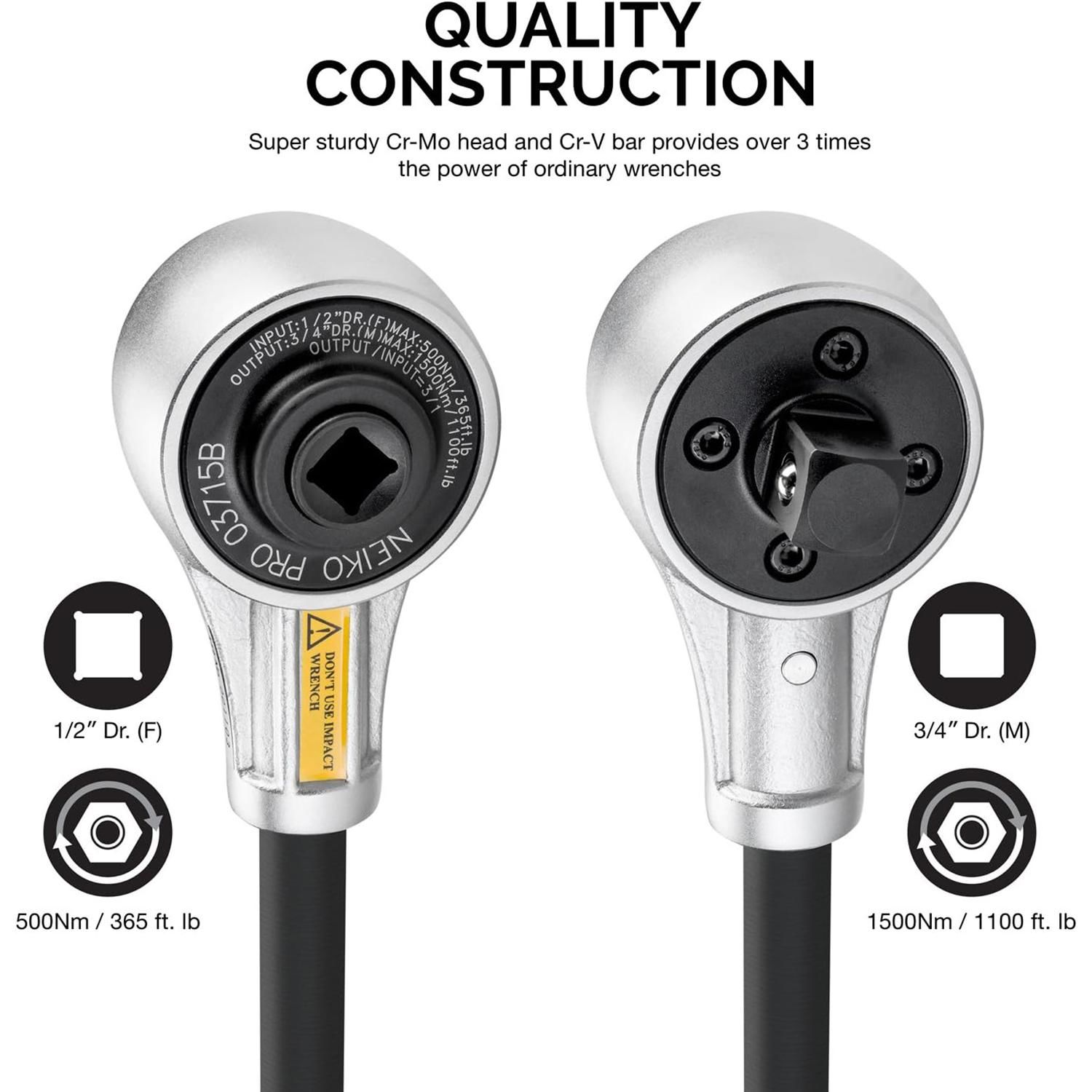 NEIKO 1/2in Drive 1,100 ft/lbs Torque Multiplier