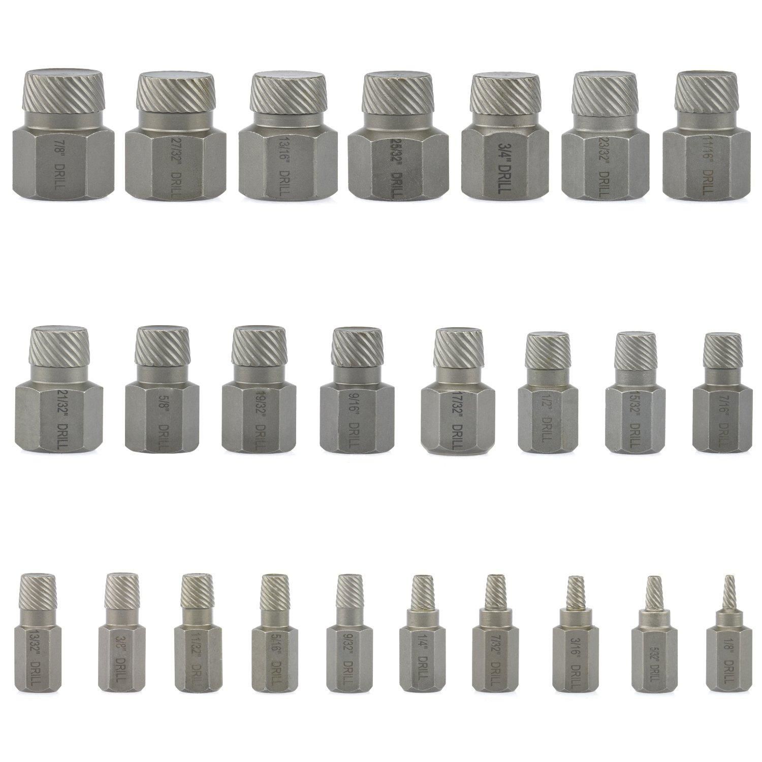 NEIKO Hex Head Multispline Screw and Bolt Extractor Set 25 Piece