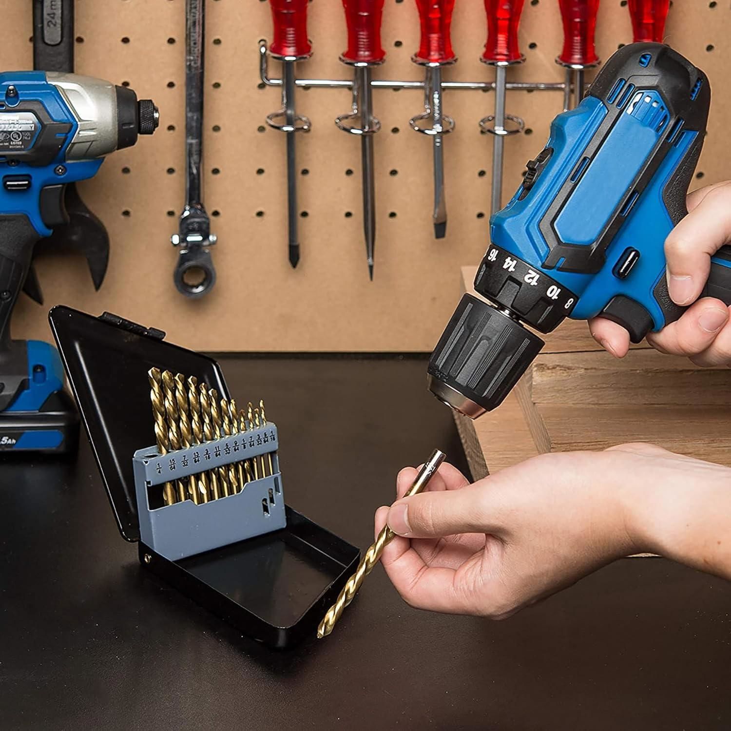 NEIKO Left Hand High Speed Drill Bit Screw Extractor Set 13 Piece