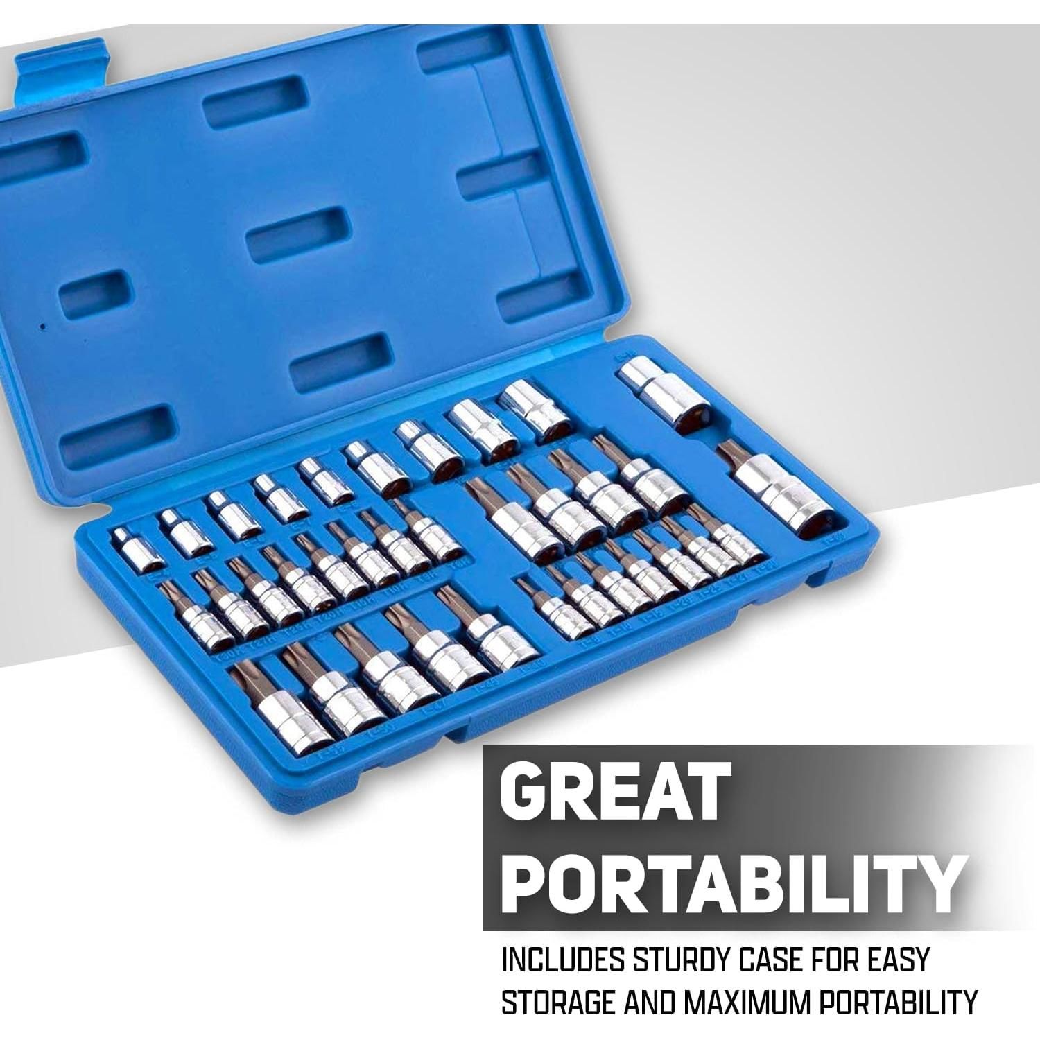 NEIKO Torx Bit and E-Torx Socket Set 35 Piece