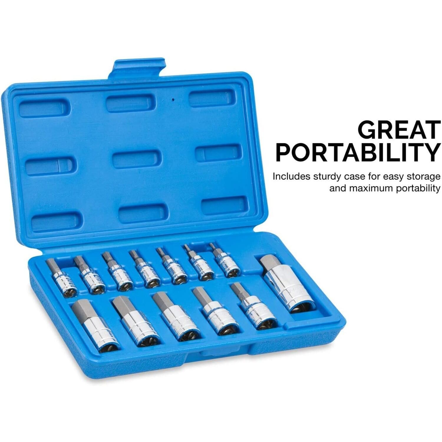NEIKO Metric Hex Bit Socket Set 13 Piece