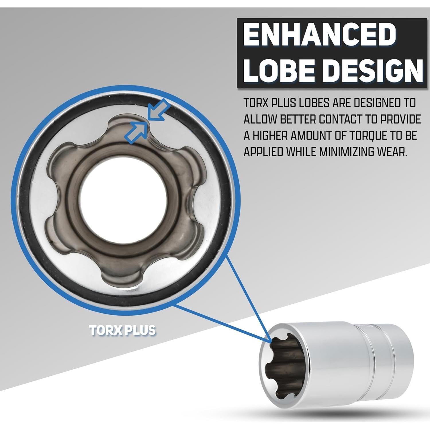 NEIKO TP8 to TP60 6 Point Torx Plus Bit Socket Set 12 Piece