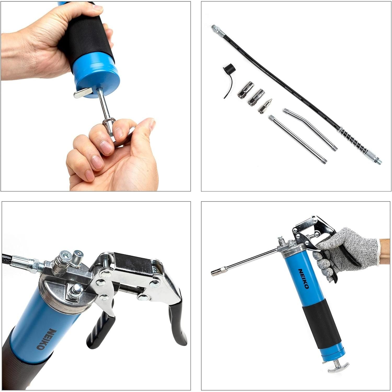 NEIKO 6,000 PSI Heavy Duty Pistol Grip Axle Grease Gun Kit