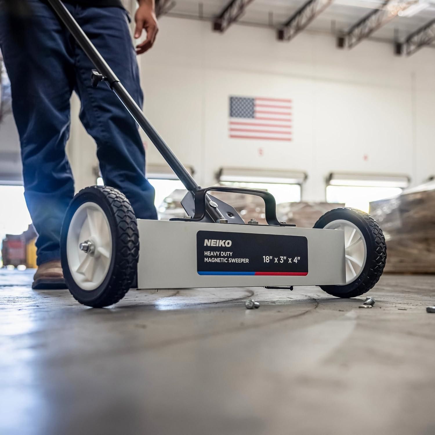 NEIKO 18in Rolling Magnetic Sweeper