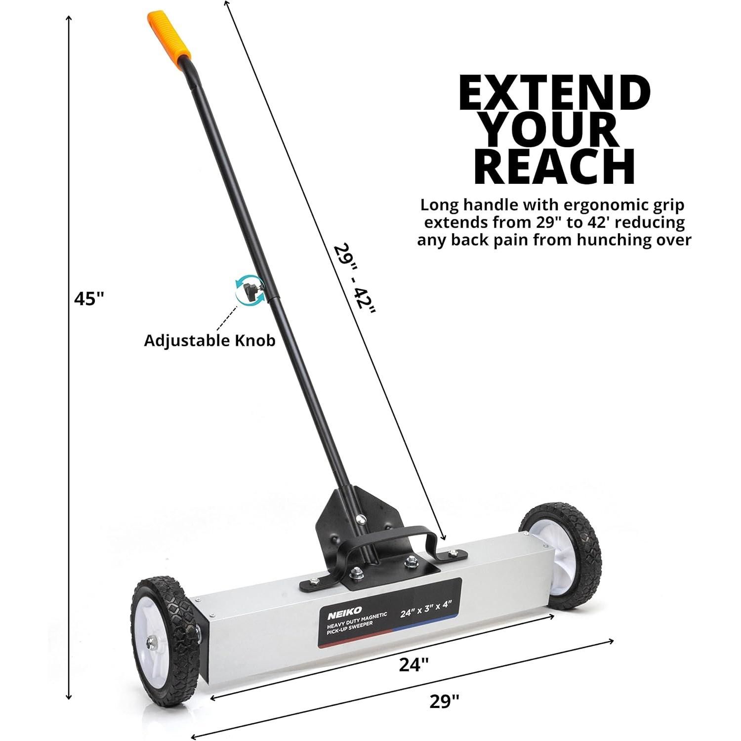 NEIKO 24in Rolling Magnetic Sweeper