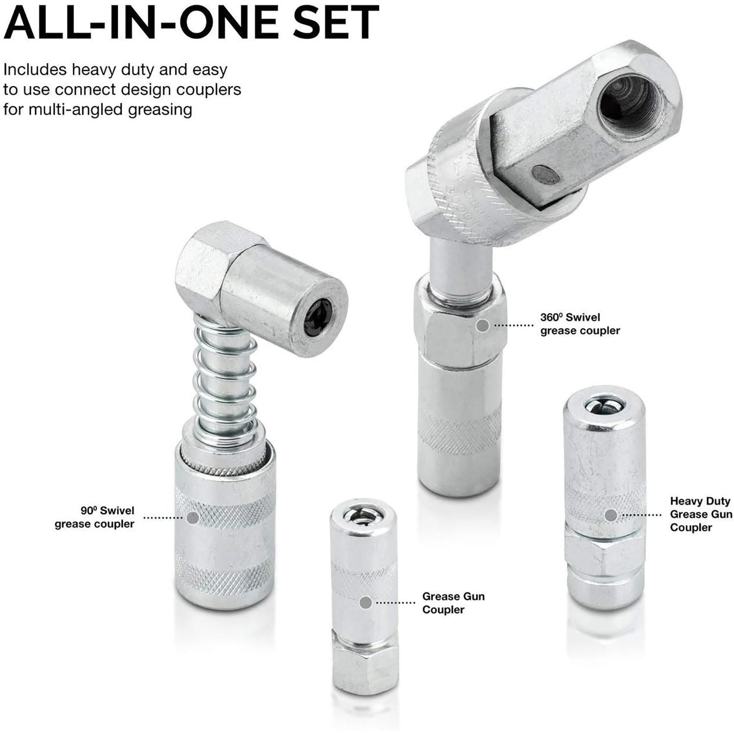 TOOLUXE Multi Function Grease Gun and Lubrication Accessory Kit