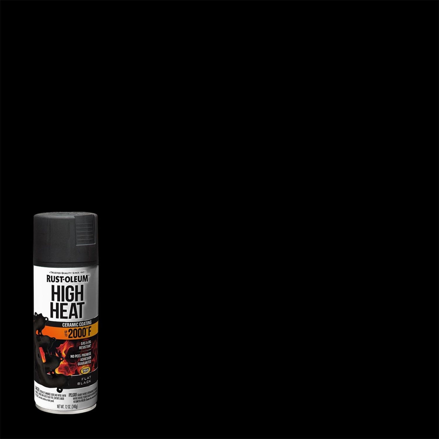 Rust-Oleum Flat Black 2000 Degree High Heat Spray Paint 12oz