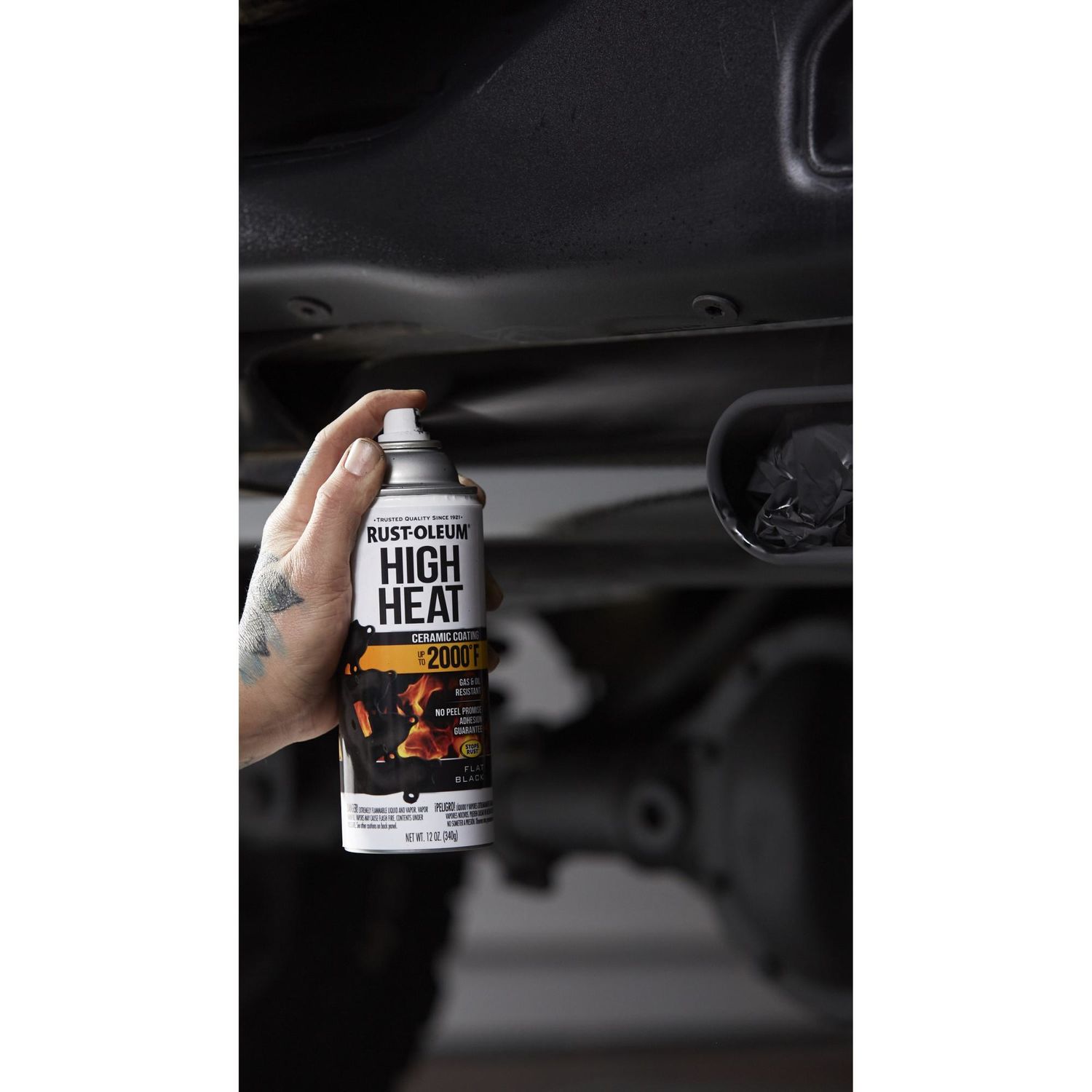 Rust-Oleum Flat Black 2000 Degree High Heat Spray Paint 12oz