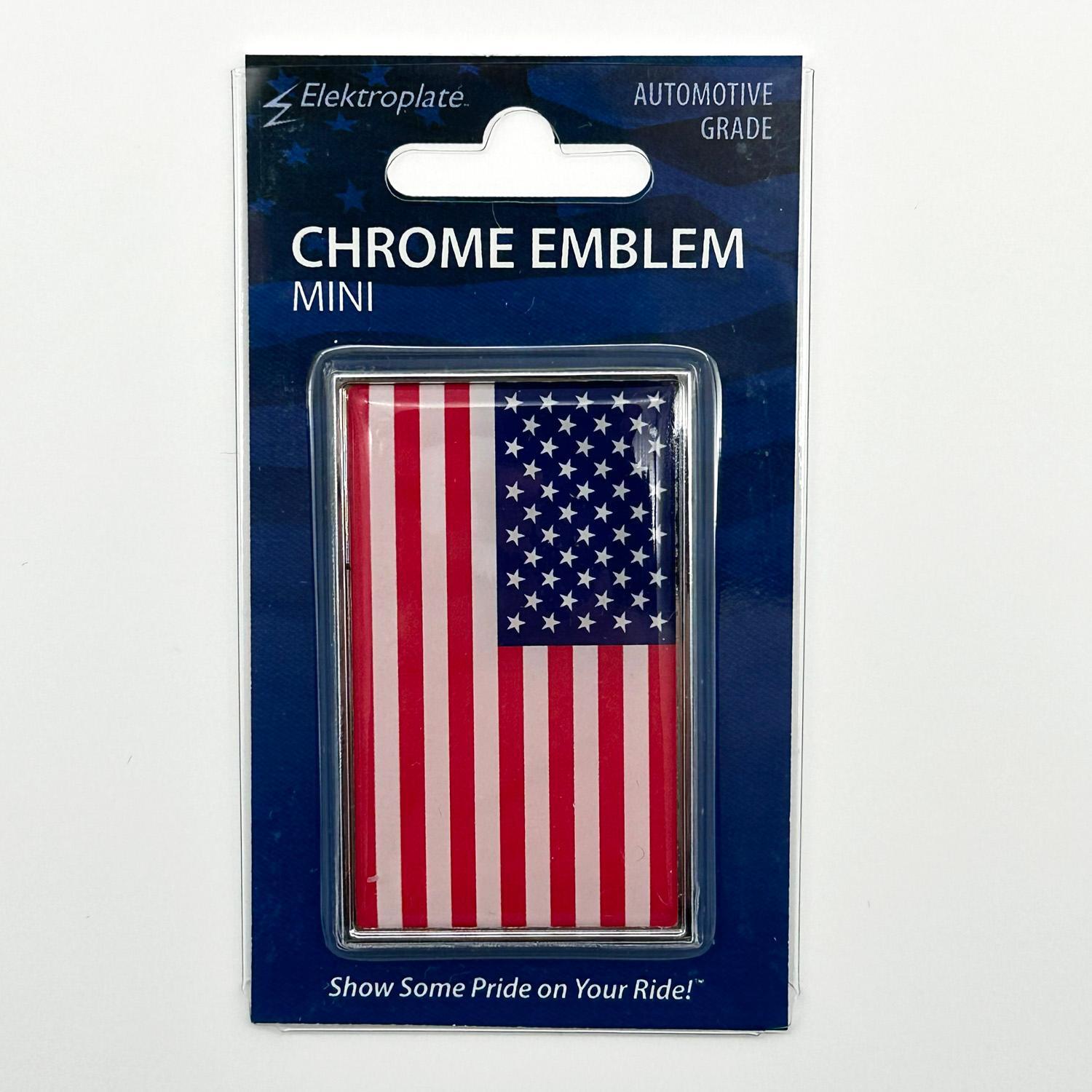 Electroplate Mini USA (Color) Flag Emblem