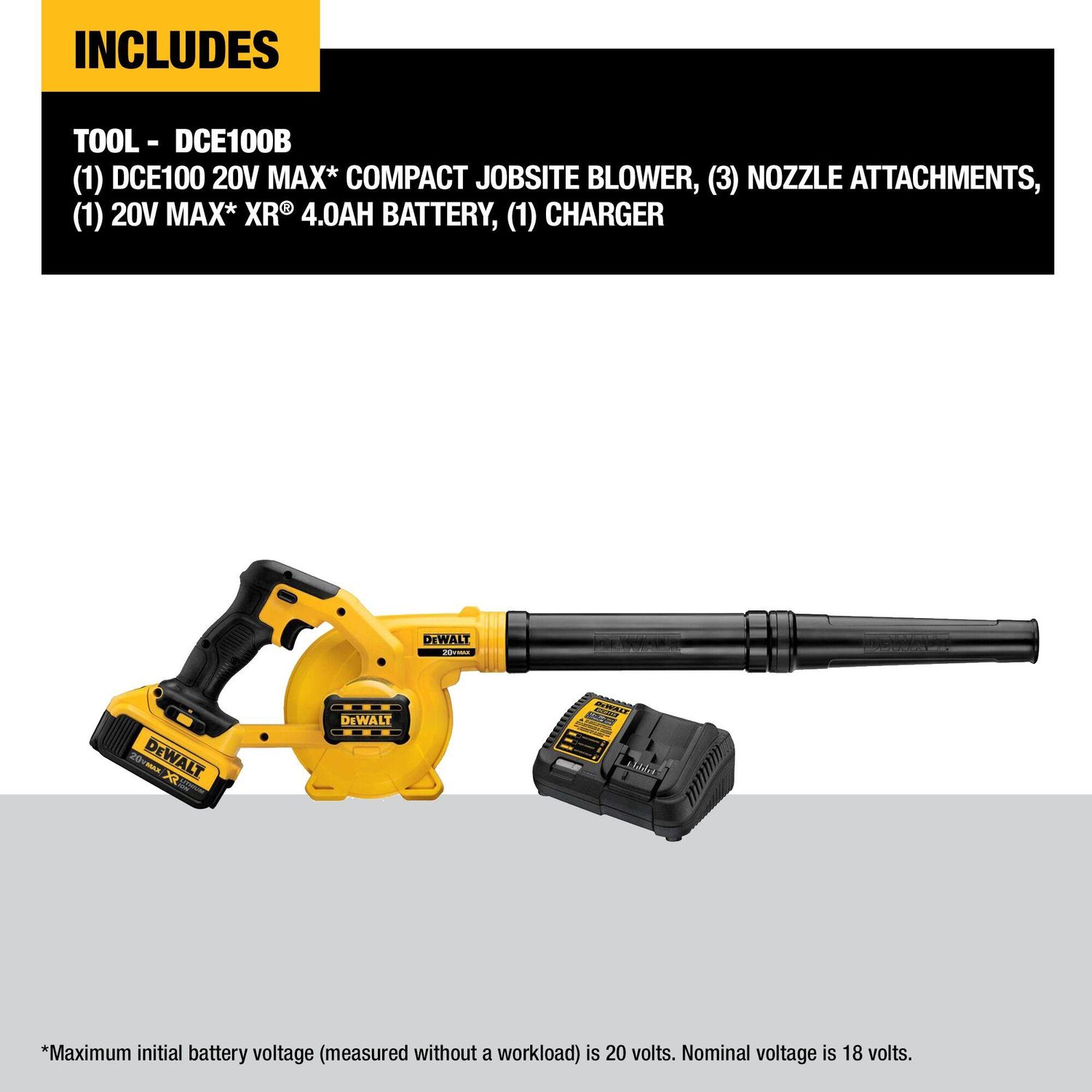 Dewalt 20 Volt Max Compact Jobsite Blower Kit
