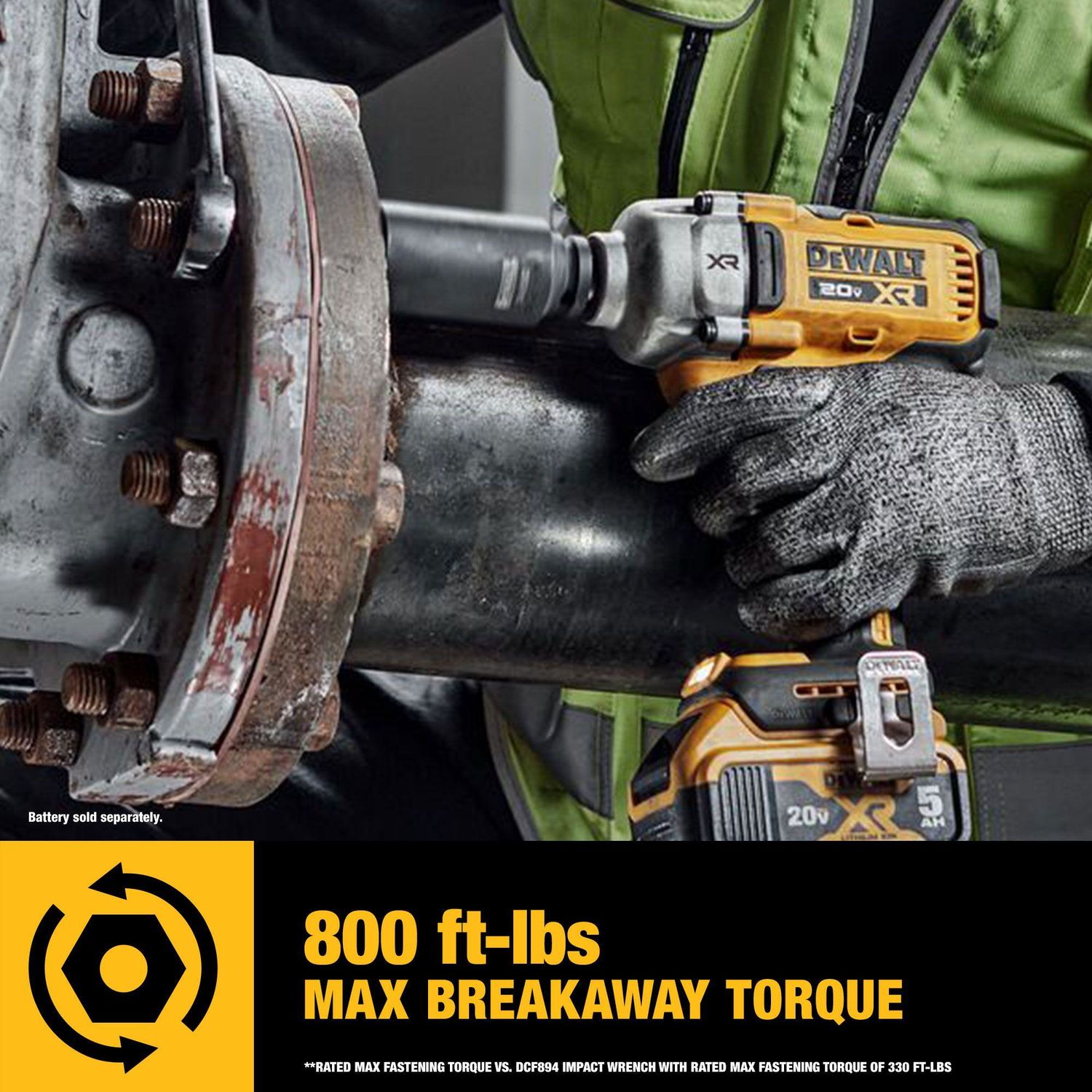 Dewalt 20 Volt MAX 1/2in Mid Range Impact Wrench with Hog Ring Kit