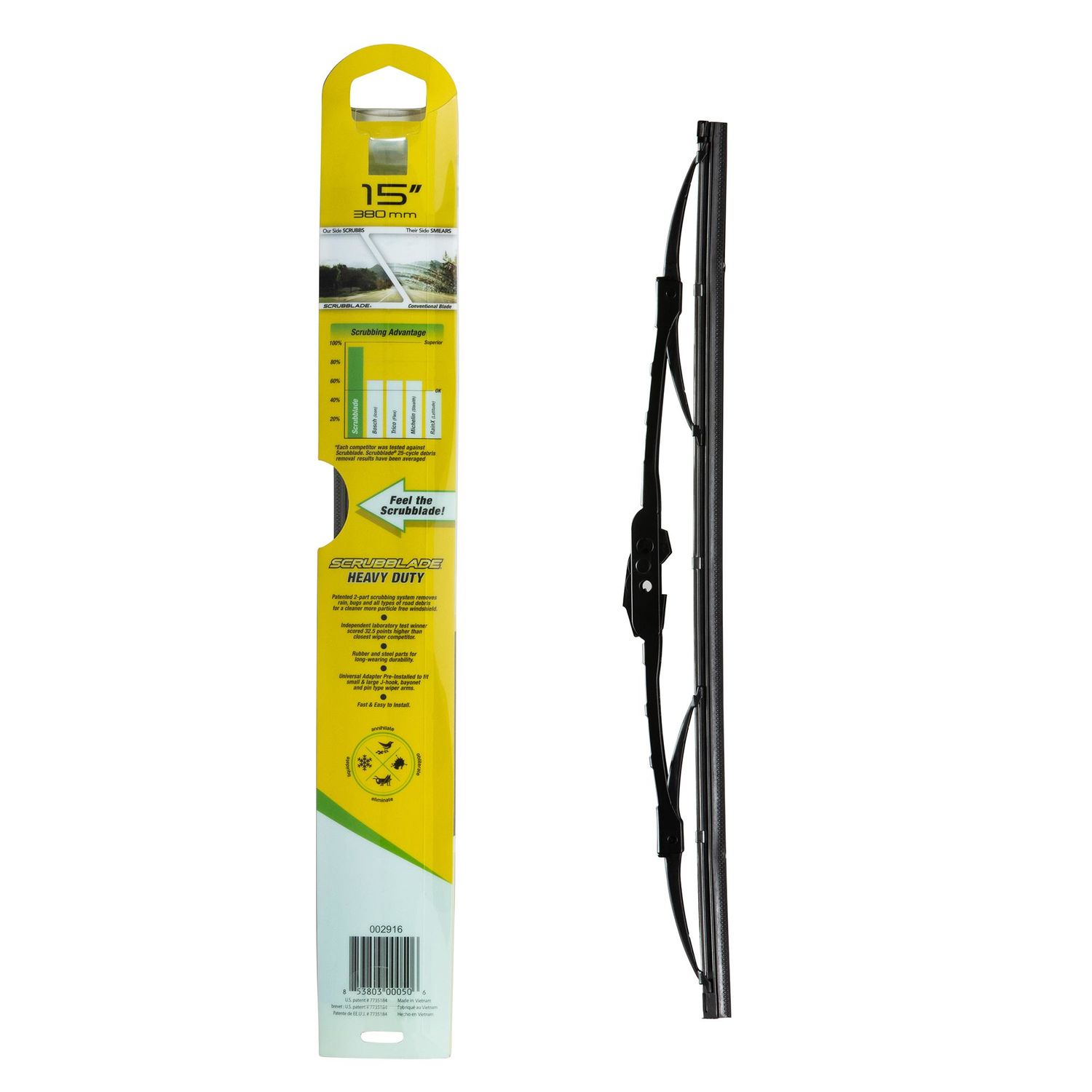 Scrubblade 15in Bracket Design Wiper Blade