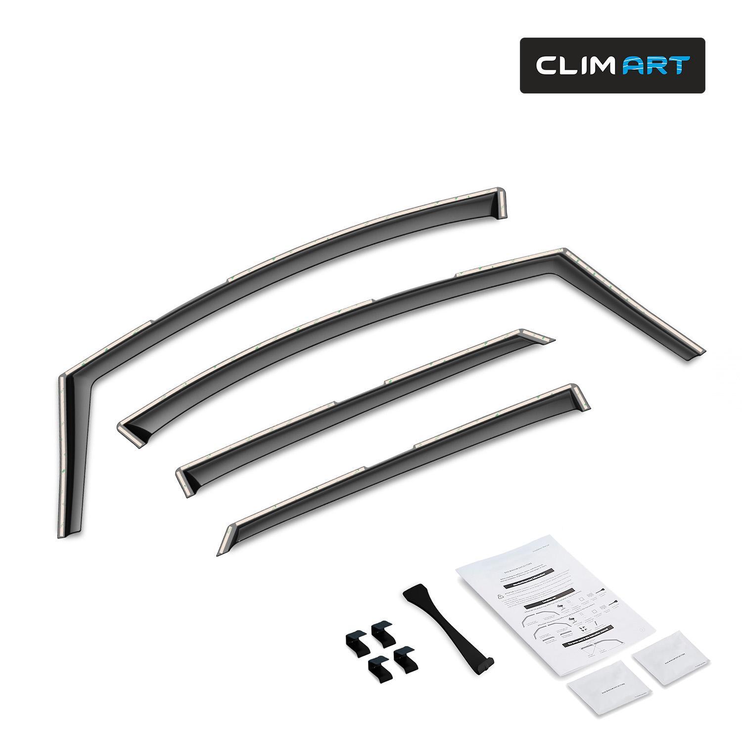 CLIM ART In-Channel Extra Durable Side Window Deflector Rain and Wind ...