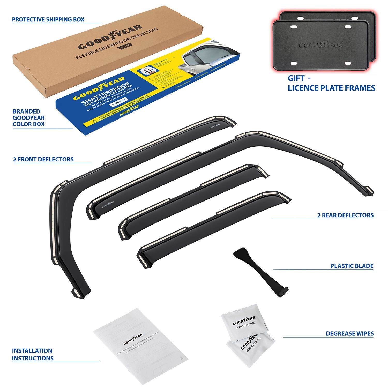 Goodyear Smoke Side Window Deflector GY003492