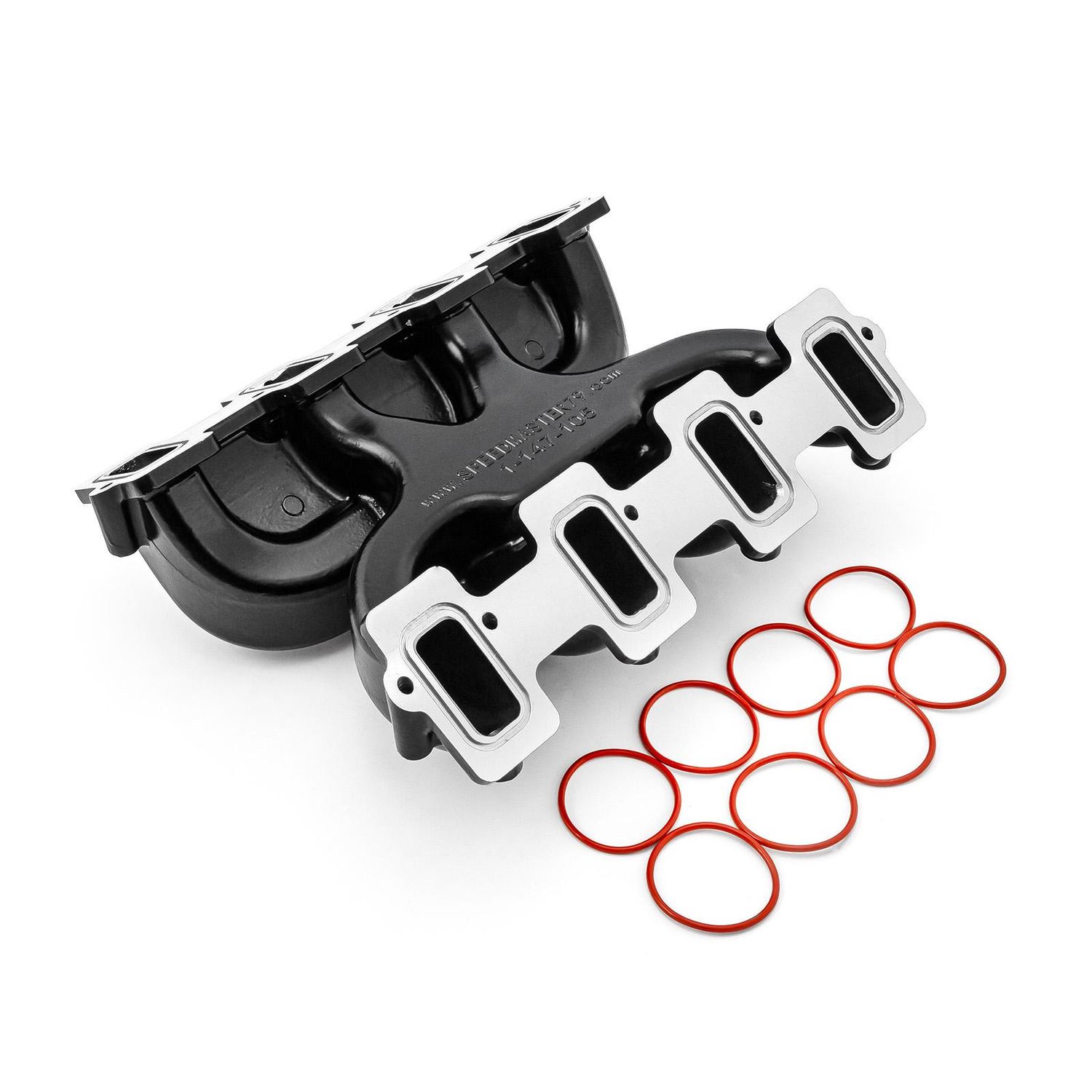 Speedmaster Chevy GM LS3 MidRise Air Dual Plane 4150 Black Carby Manifold