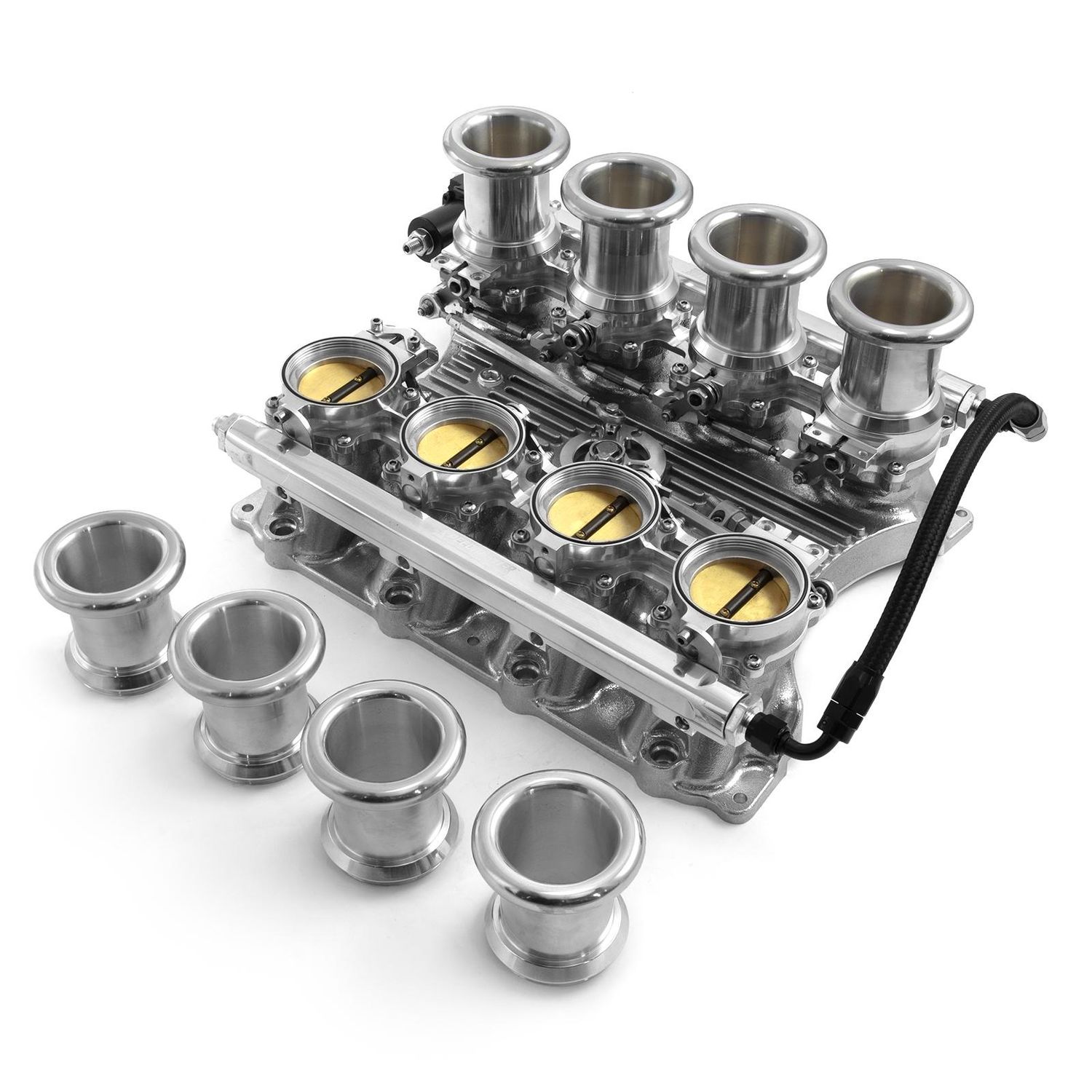 Speedmaster Ford Coyote Downdraft 8 Stack EFI Complete Polished Intake ...