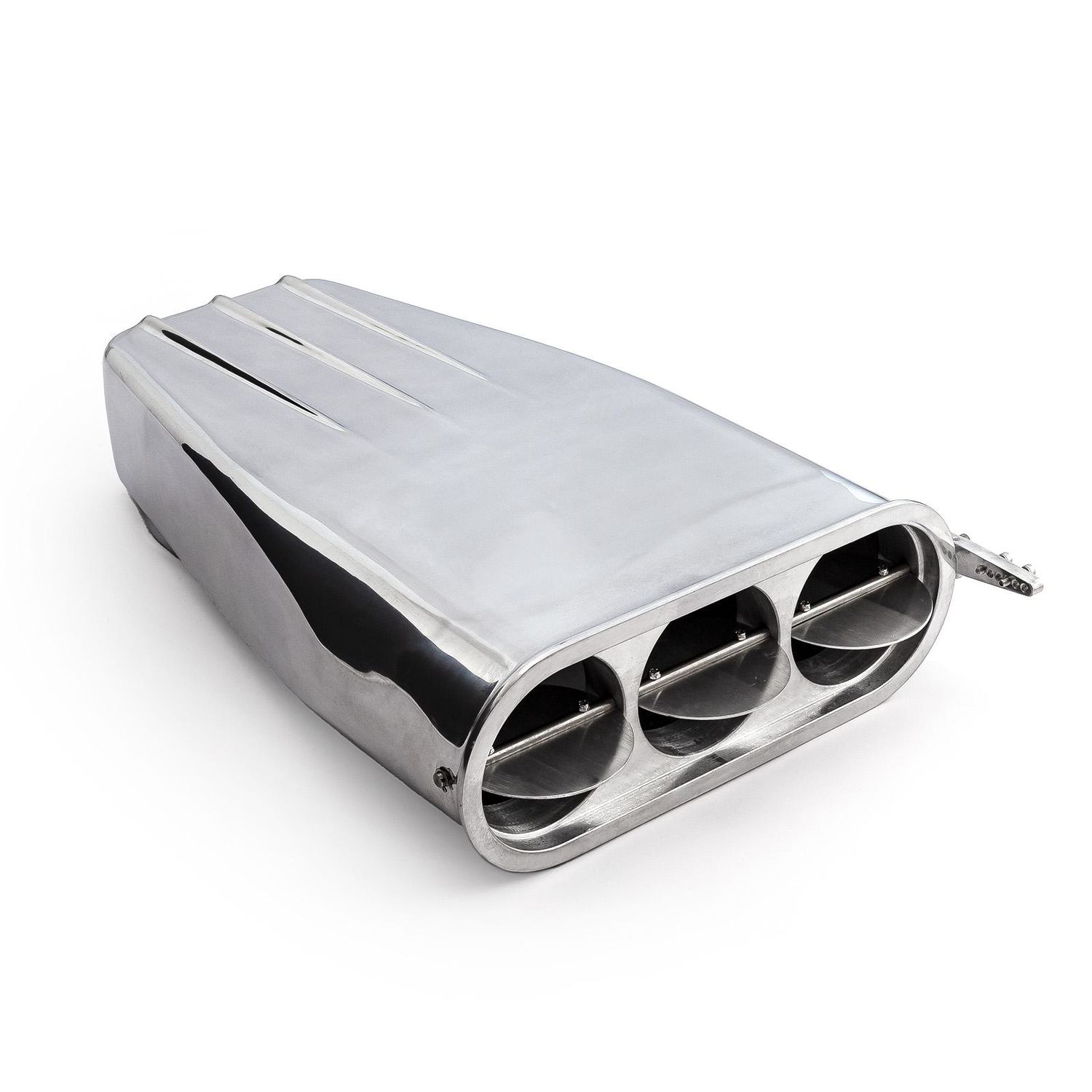 Speedmaster Polished Aluminum Bug Catcher Finned Hood Scoop
