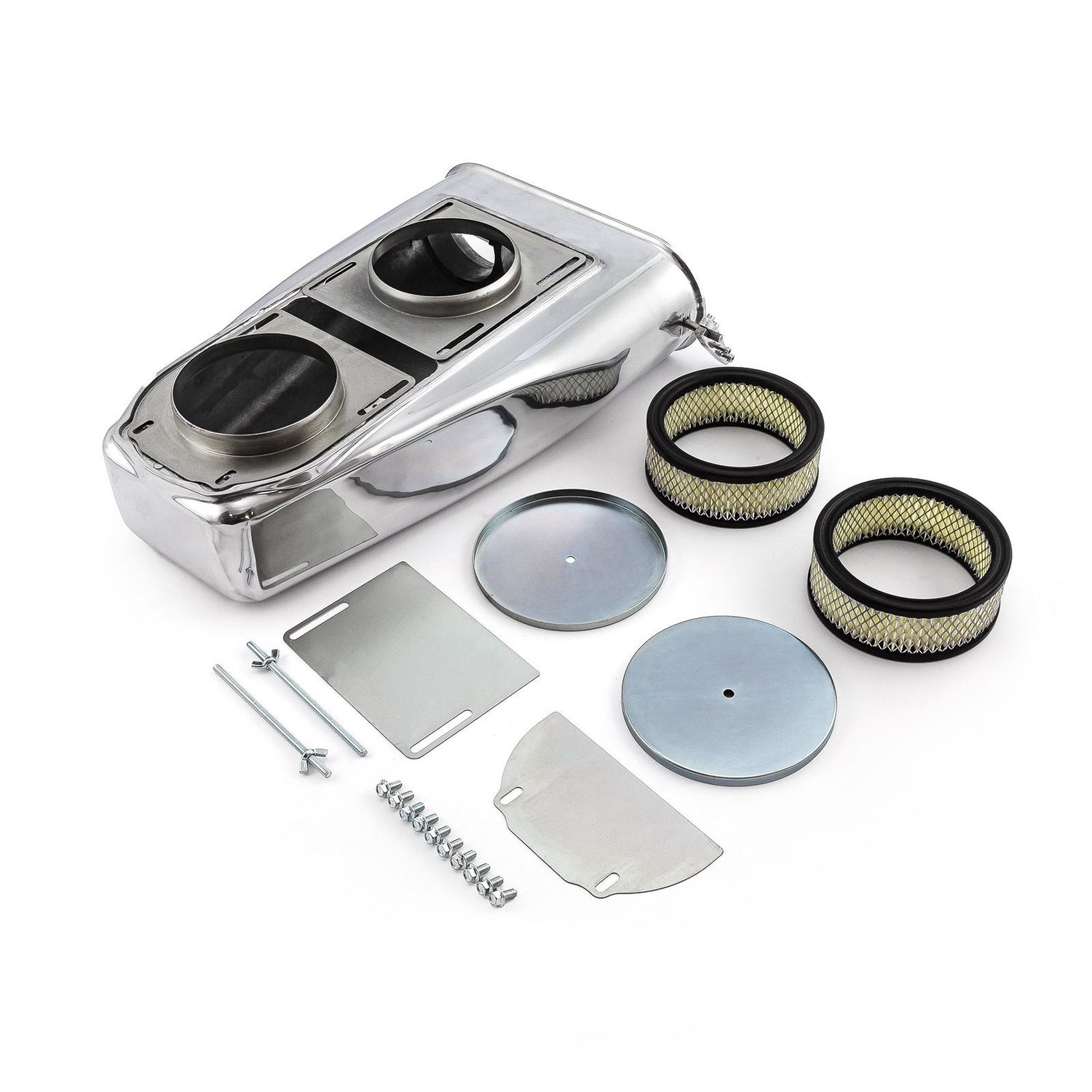 Speedmaster Polished Aluminum Bug Catcher Finned Hood Scoop
