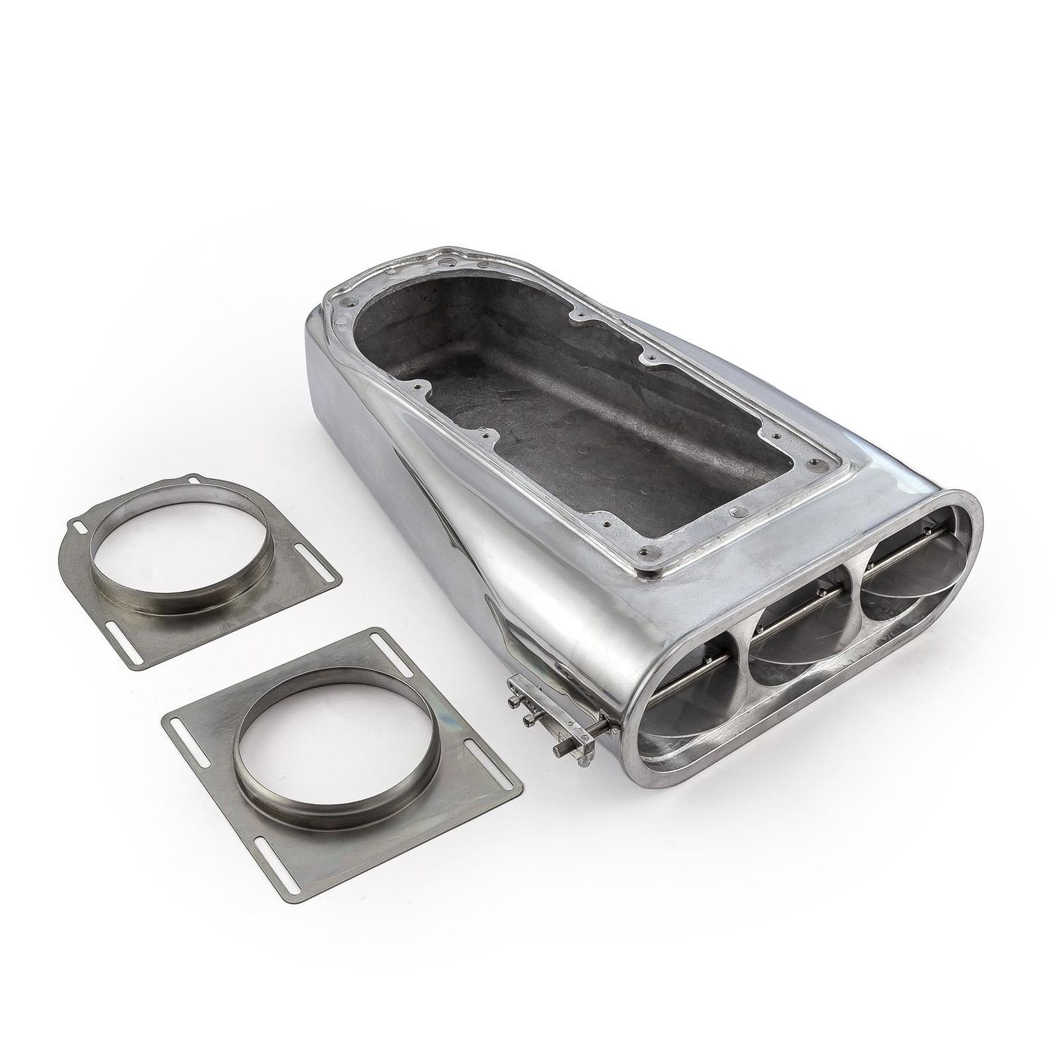 Speedmaster Polished Aluminum Bug Catcher Finned Hood Scoop