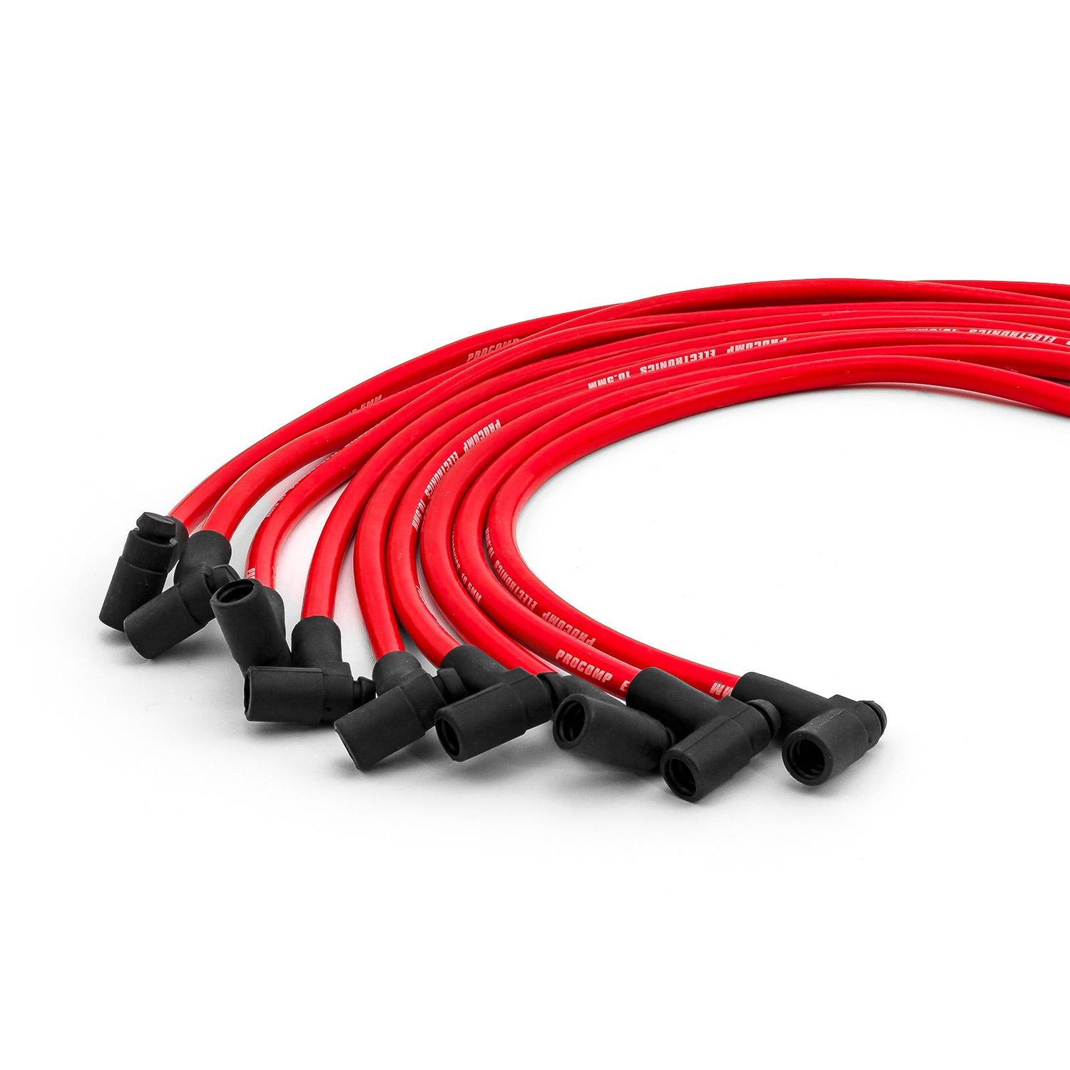 Speedmaster Universal 90 Deg to Straight Male Red Spark Plug Wires for Ford