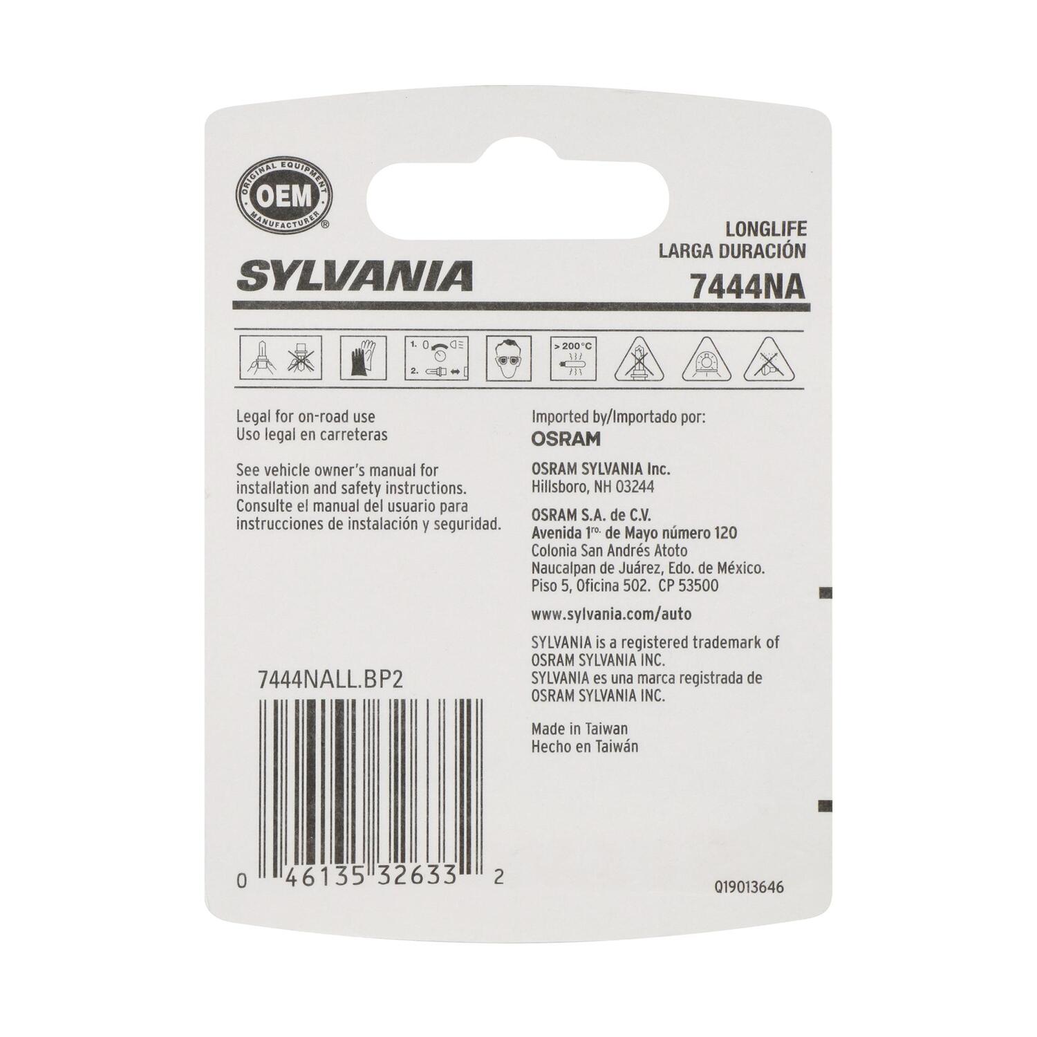 Sylvania LongLife Mini Bulb 7444NALL