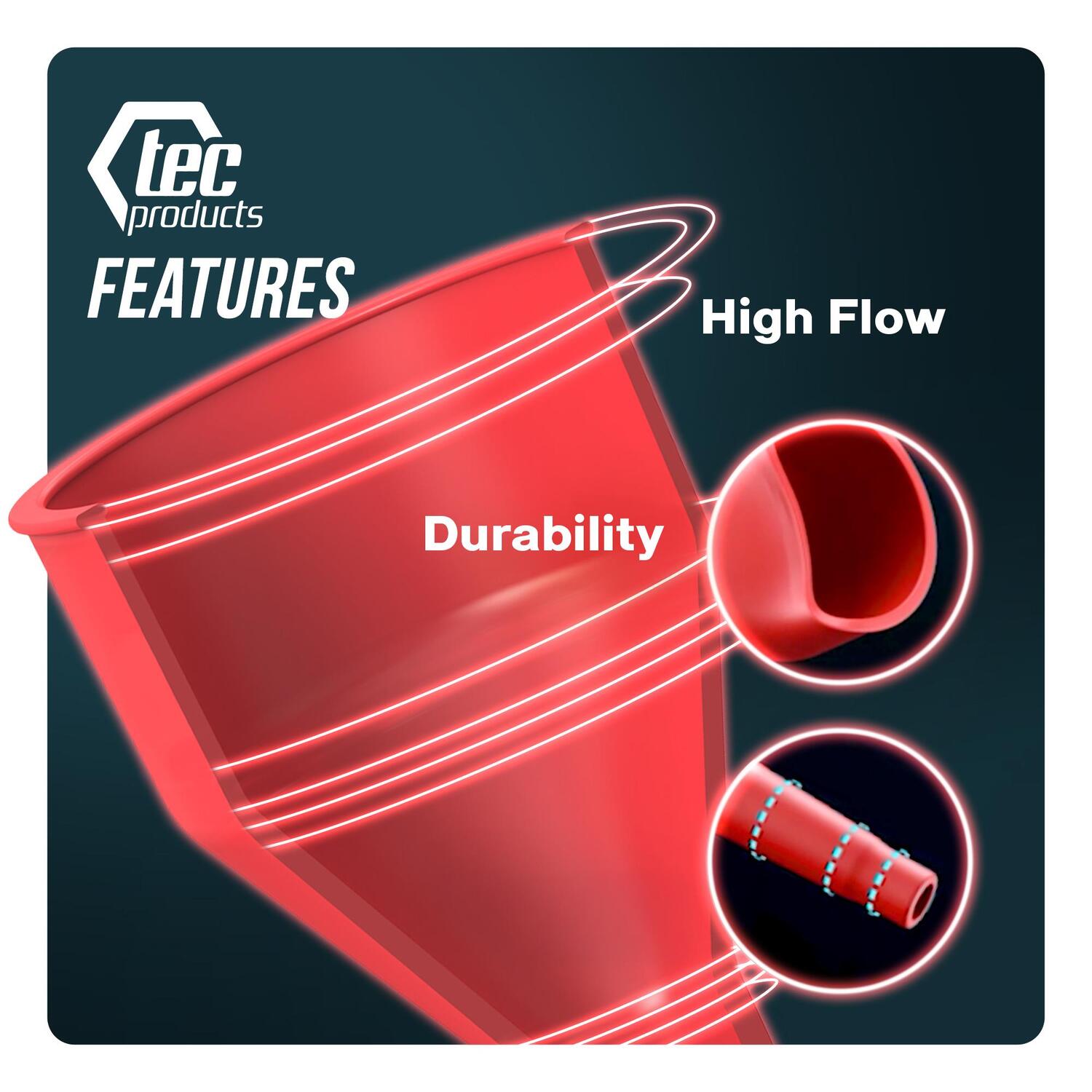 Tec Products Inc Red Small High Flow Funnel