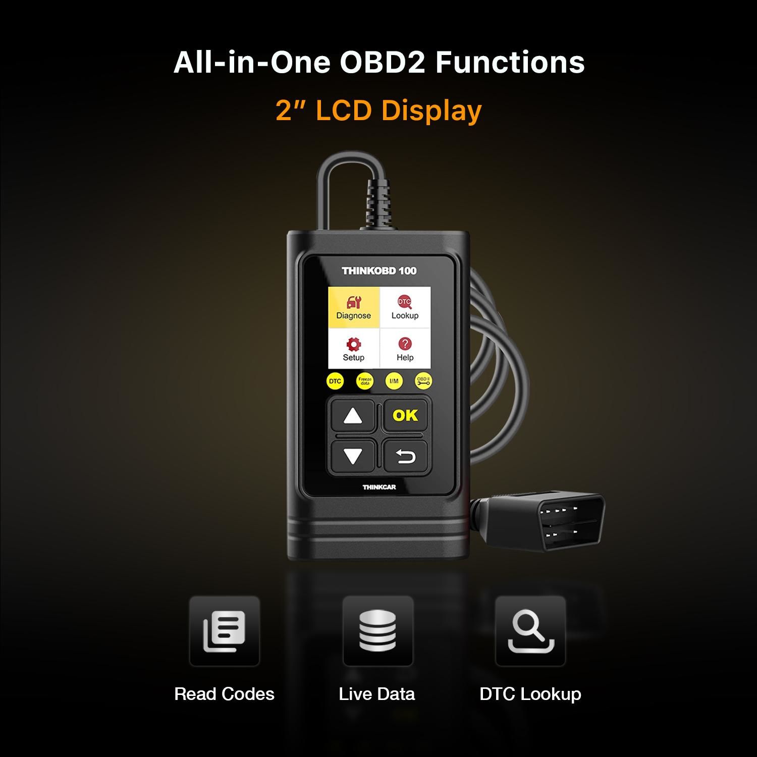 THINKCAR Handheld OBDll Code Reader for Checking and Clearing ...