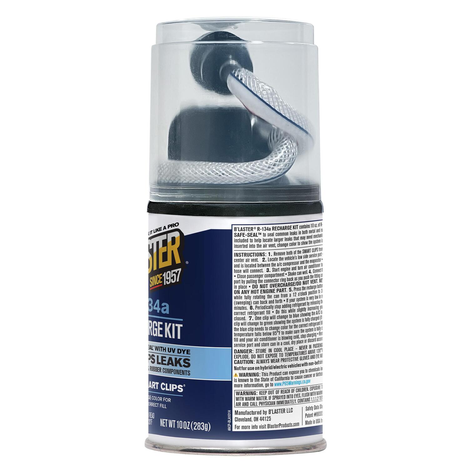 B'laster R-134a Refrigerant with Stop Leak and Charging Hose 10oz