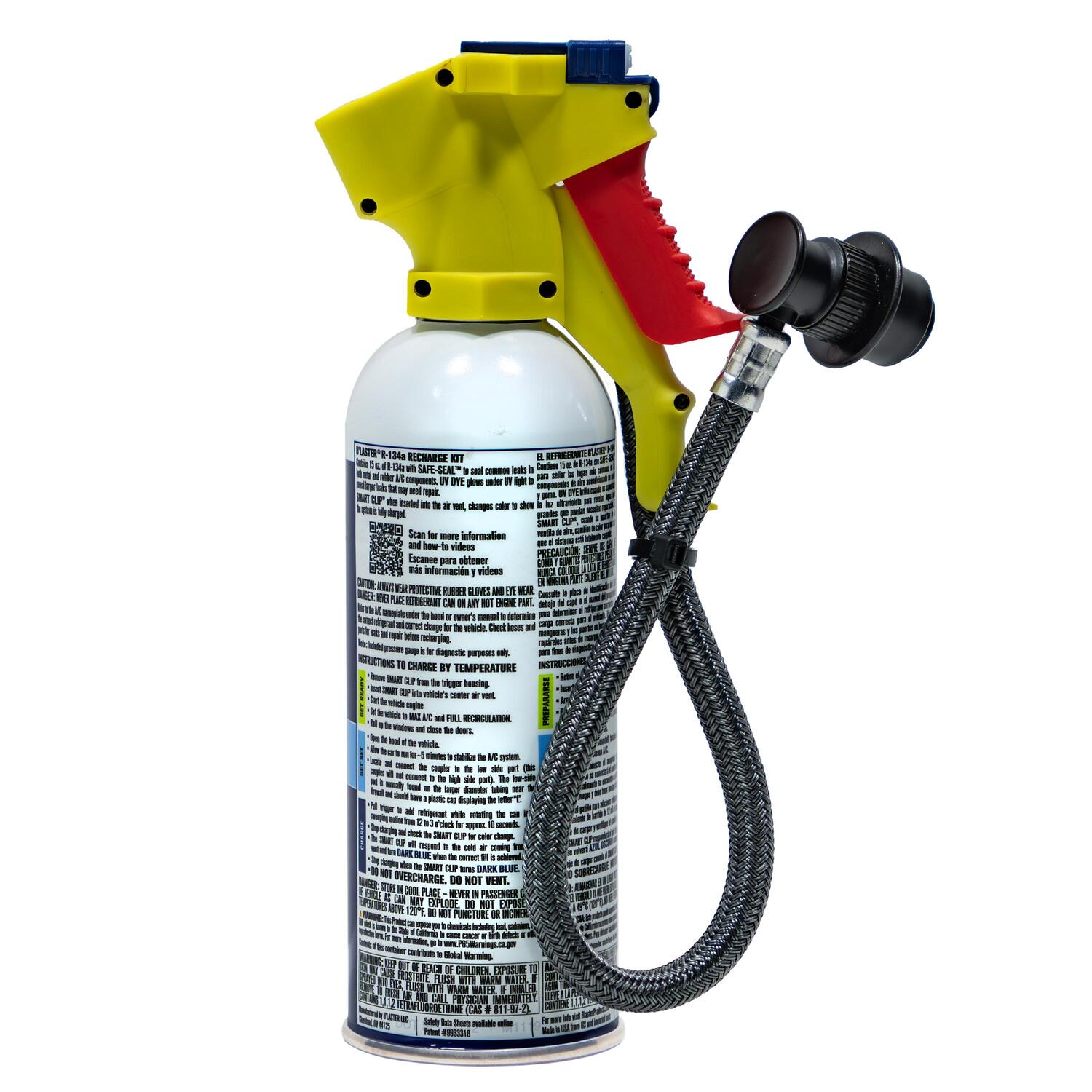 B'laster R-134a Refrigerant Kit with Stop Leak and Charging Hose 12oz